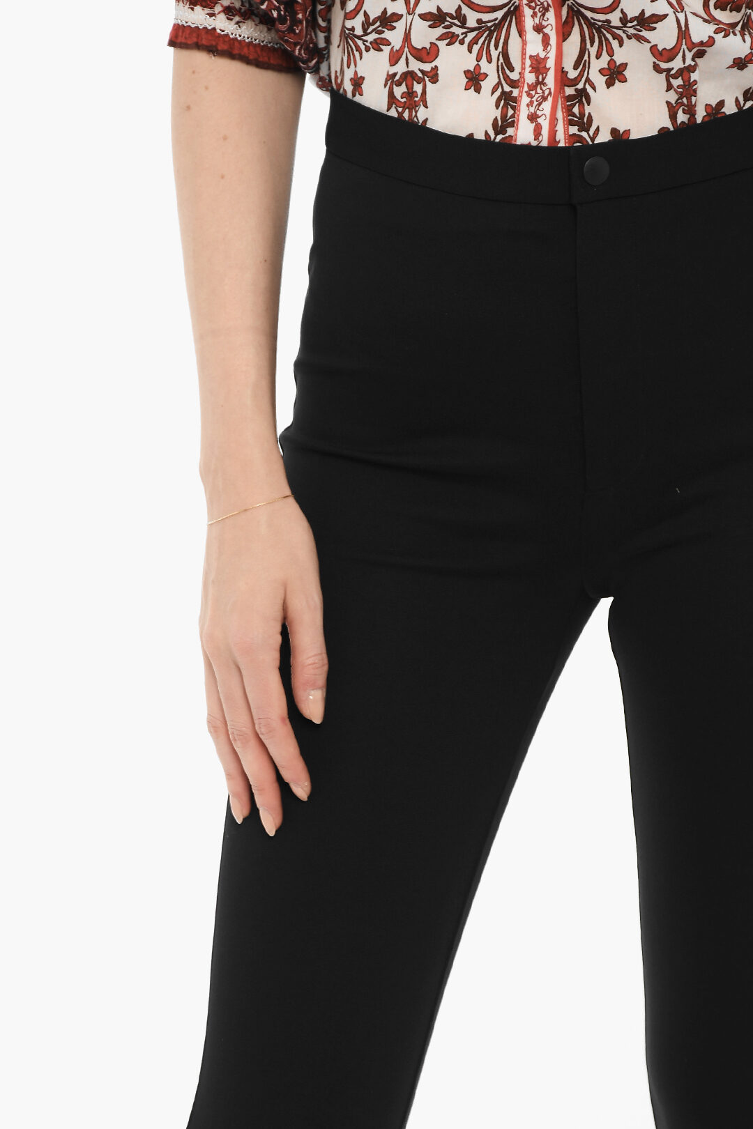 Wardrobe.nyc High-Waisted Stretch Fabric Pants with Ankle Zip women ...