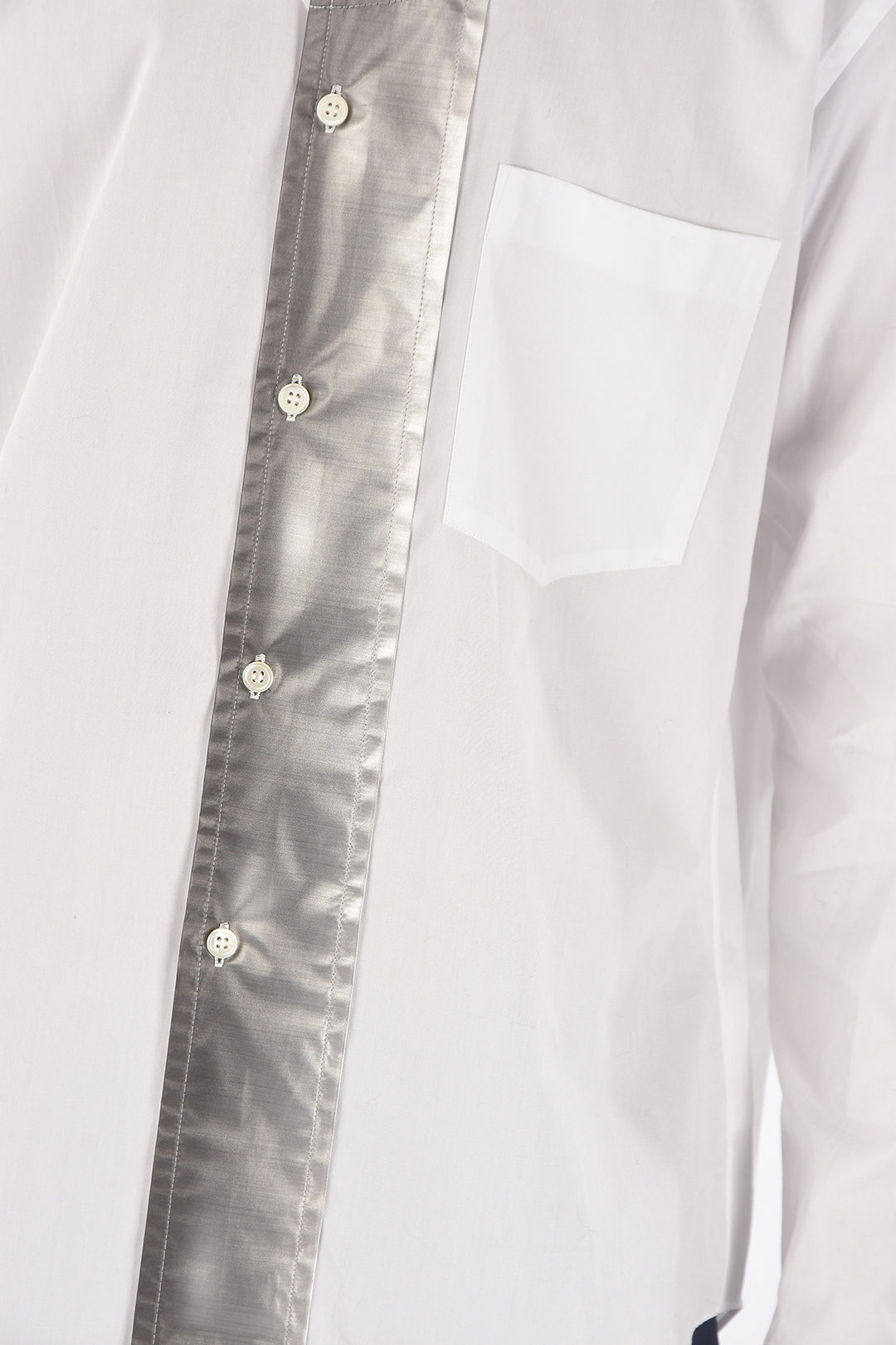 Comme Des Garçons HOMME PLUS classic collar shirt with metallic insert ...