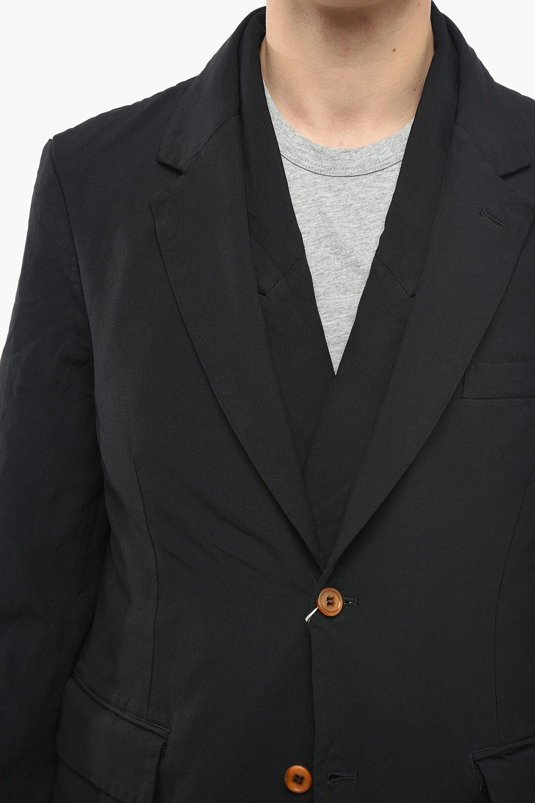 Comme Des Garçons HOMME PLUS Double-layered Coat with Flap Pockets men ...