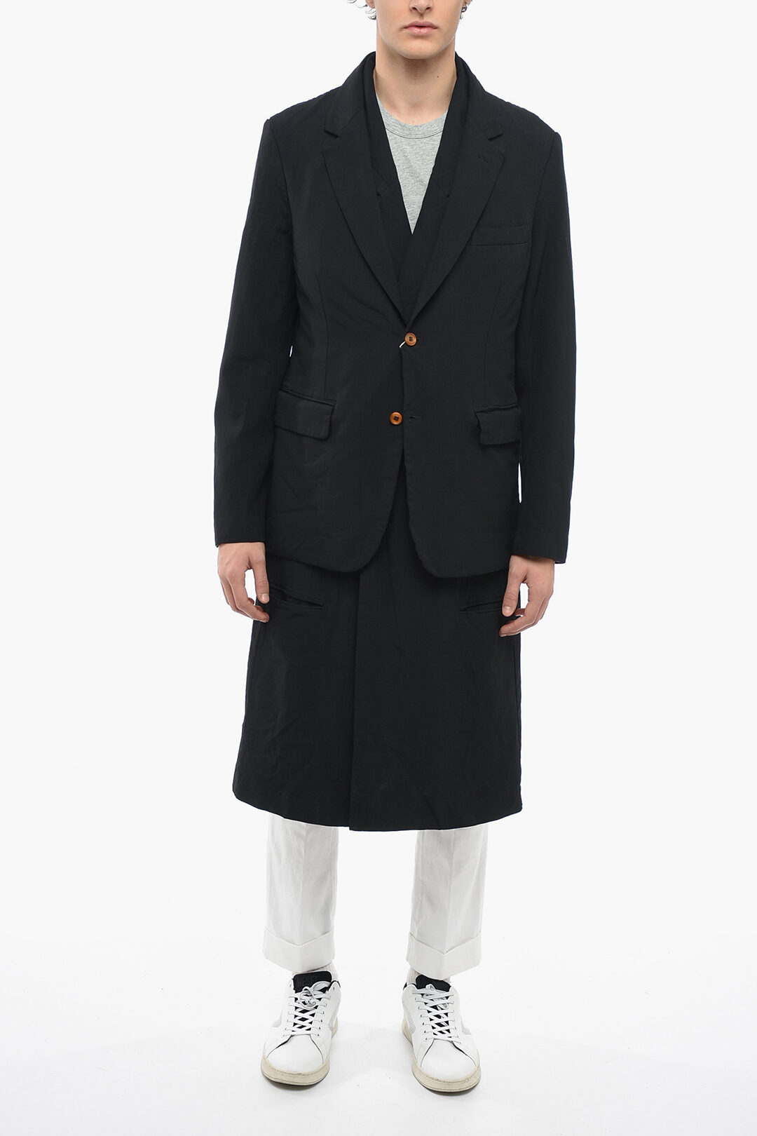 Comme Des Garçons HOMME PLUS Double-layered Coat with Flap Pockets men ...