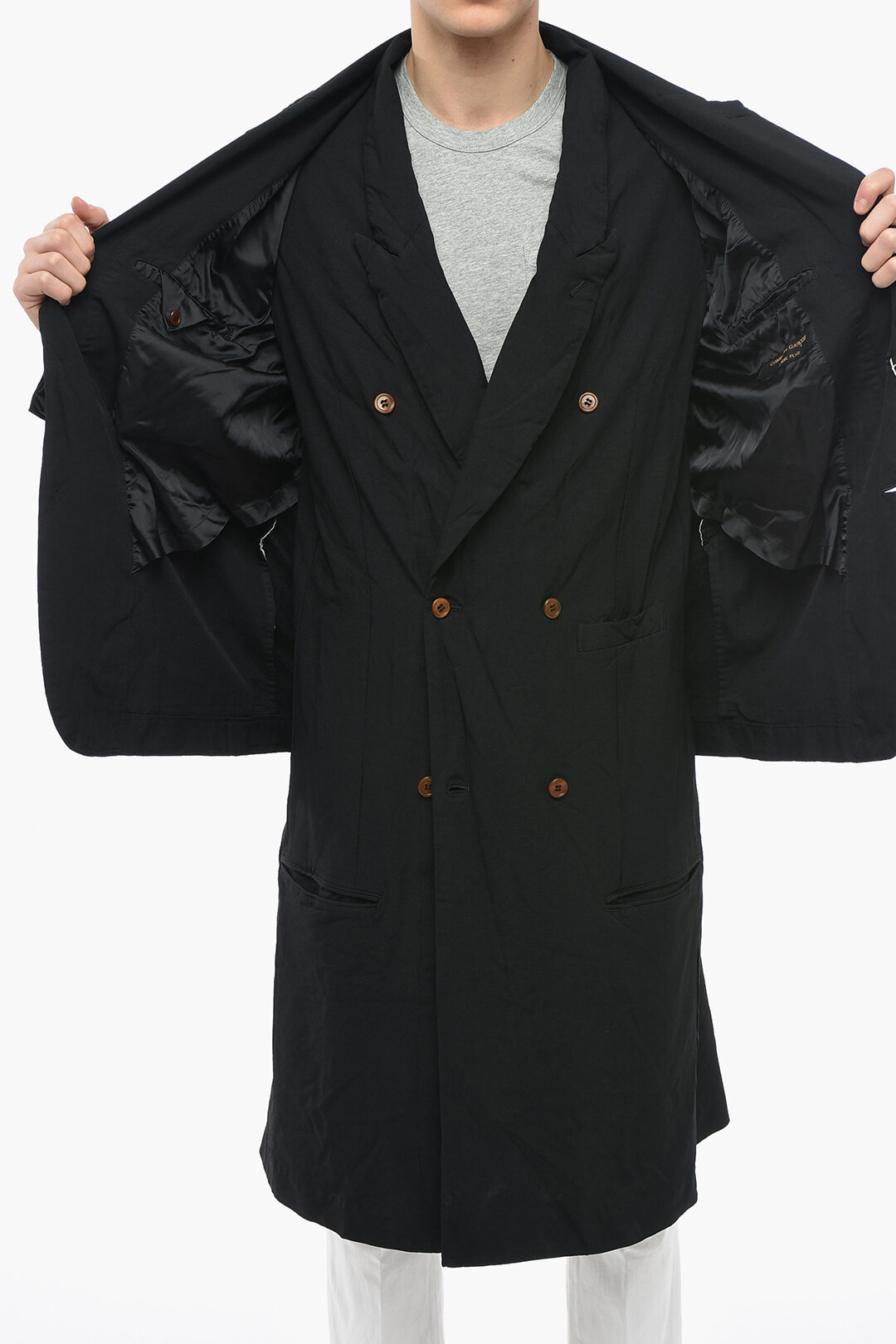 Comme Des Garçons HOMME PLUS Double-layered Coat with Flap Pockets men ...