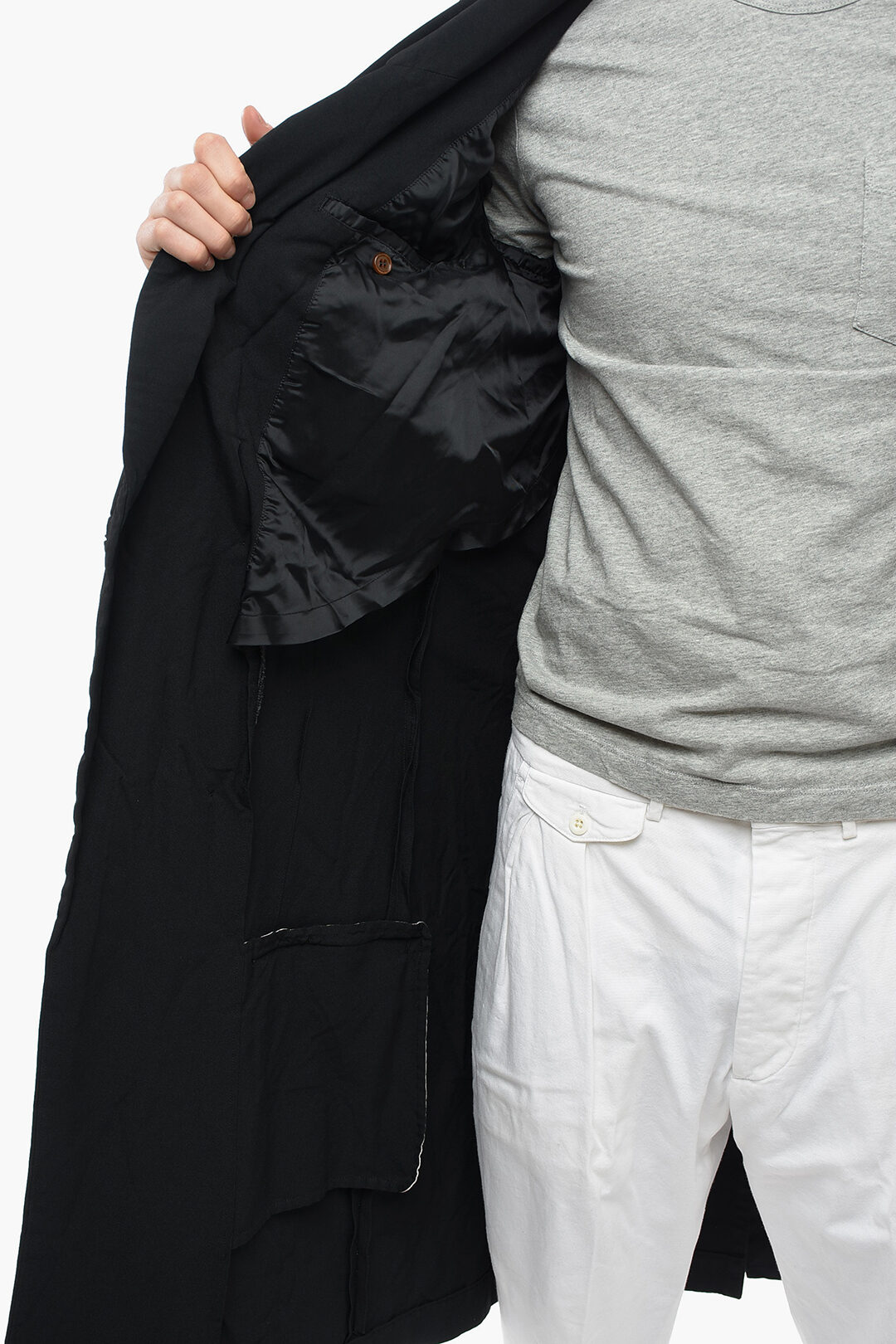 Comme Des Garçons HOMME PLUS Double-layered Coat with Flap Pockets men ...