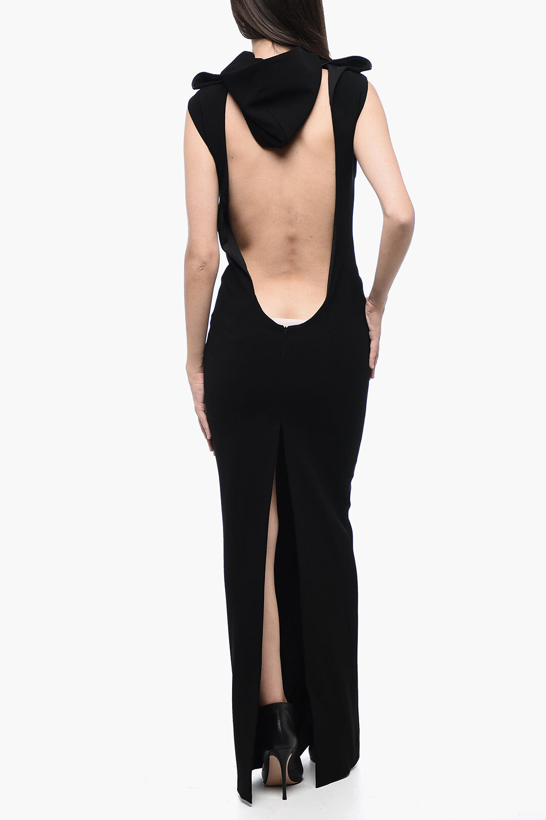 Mônot Hooded Bare Back Sheath Dress with Back Split women - Glamood Outlet