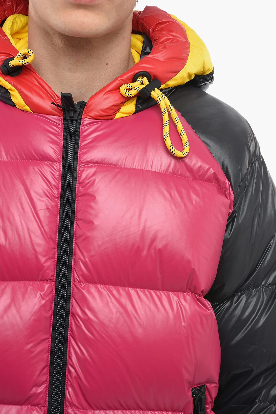 Dsquared2 Hooded Color Block Nylon Down Jacket men - Glamood Outlet