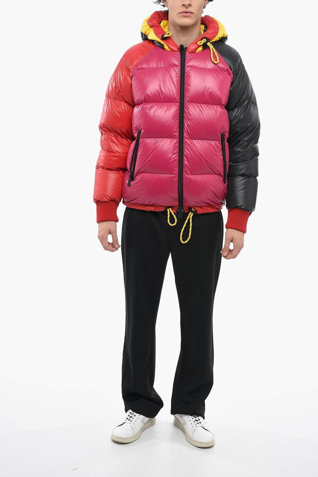 Dsquared2 Hooded Color Block Nylon Down Jacket men - Glamood Outlet