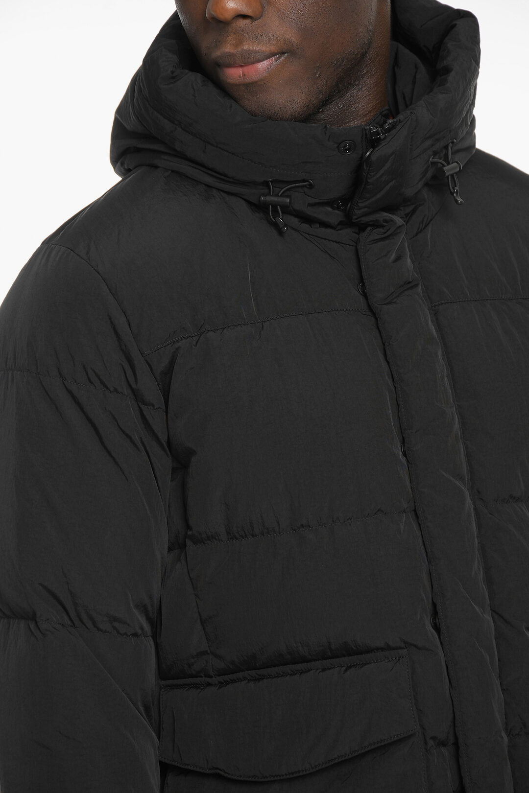Adhoc Hooded Down Jacket with Flap Pockets herren - Glamood Outlet
