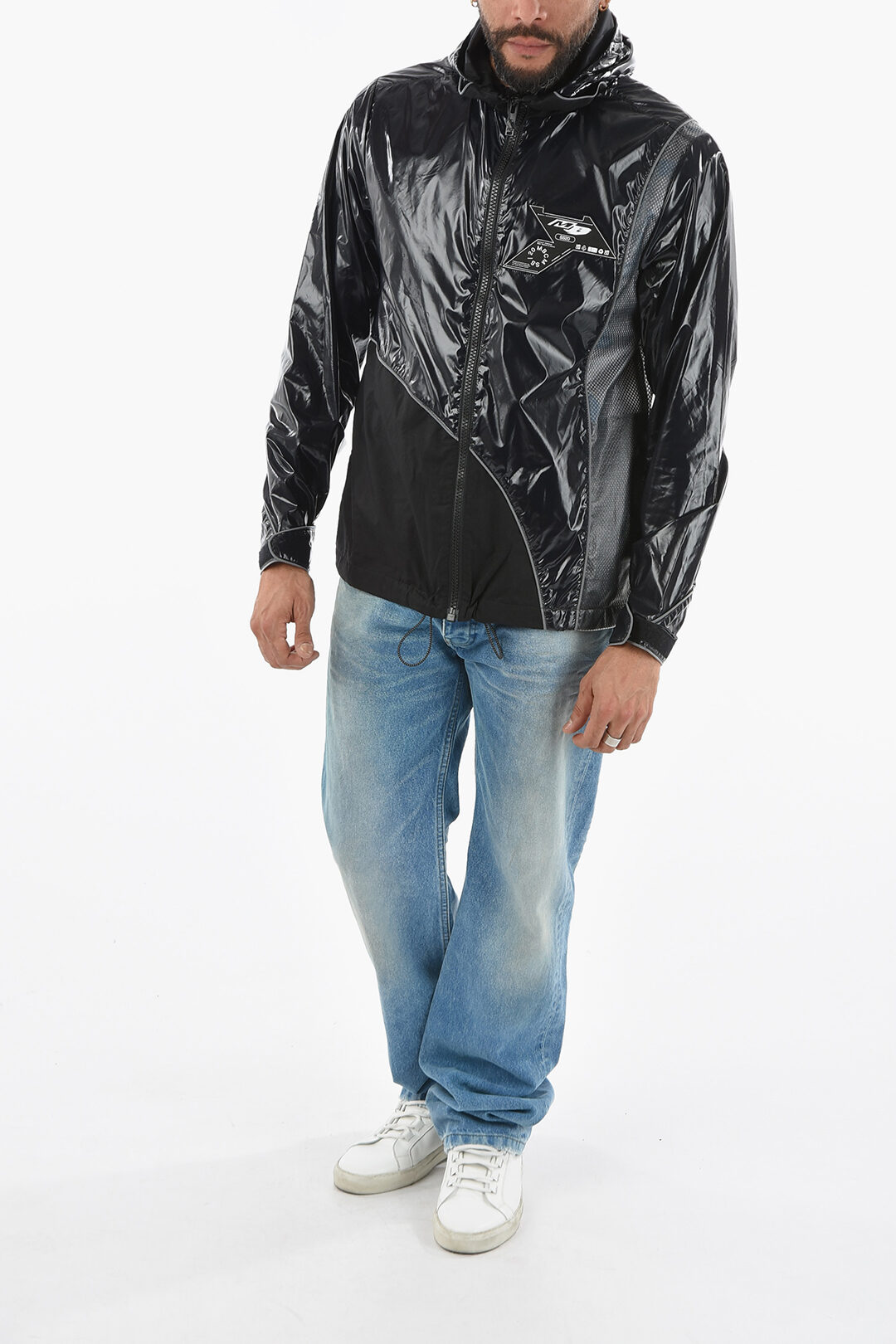 Marcelo Burlon Hooded SHINY BLOCK Windbreaker men - Glamood Outlet