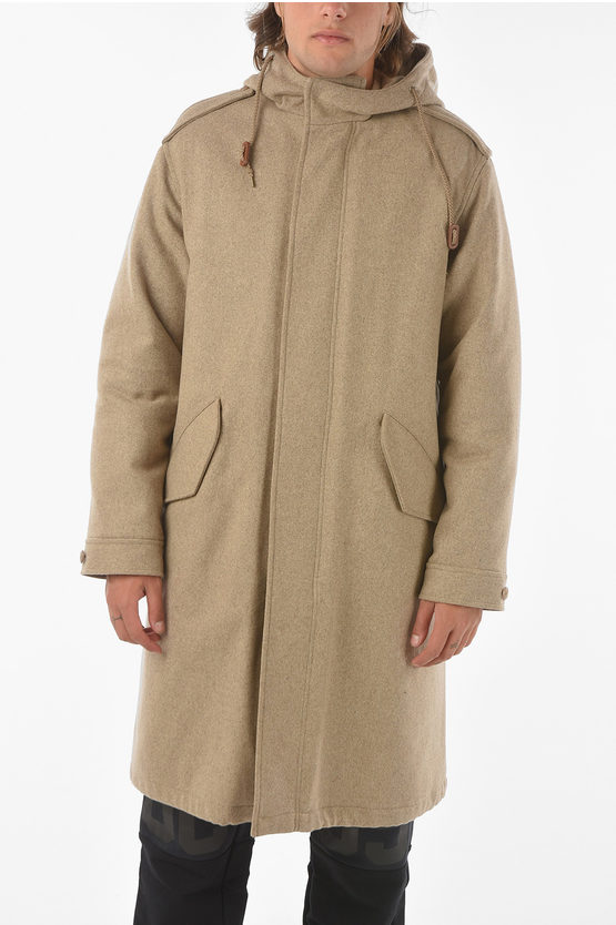 A.P.C. Hooded Wool Blend Parka With Flap Pockets men - Glamood Outlet