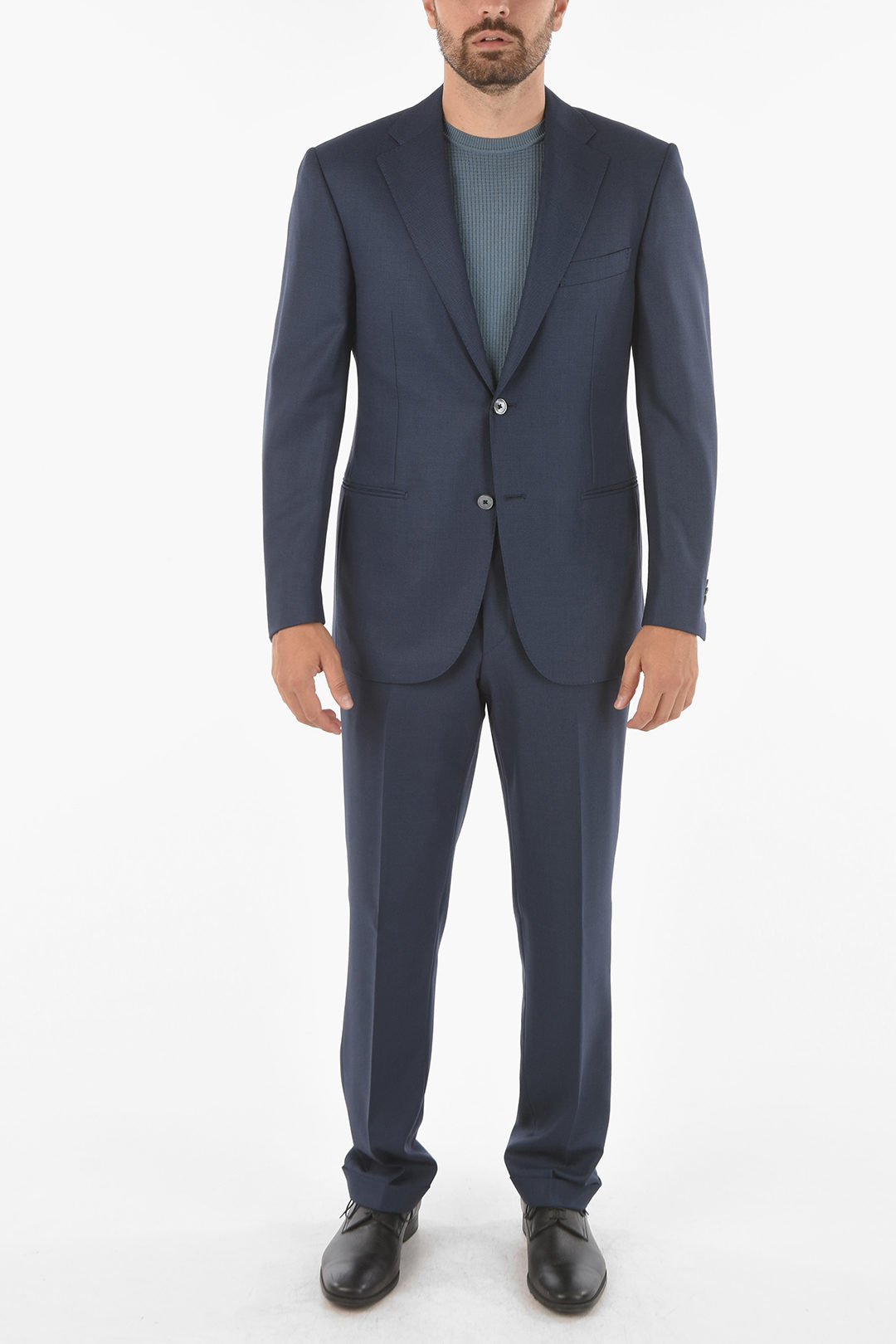 Corneliani hopsack LEADER notch lapel 2-button suit drop 7R men ...
