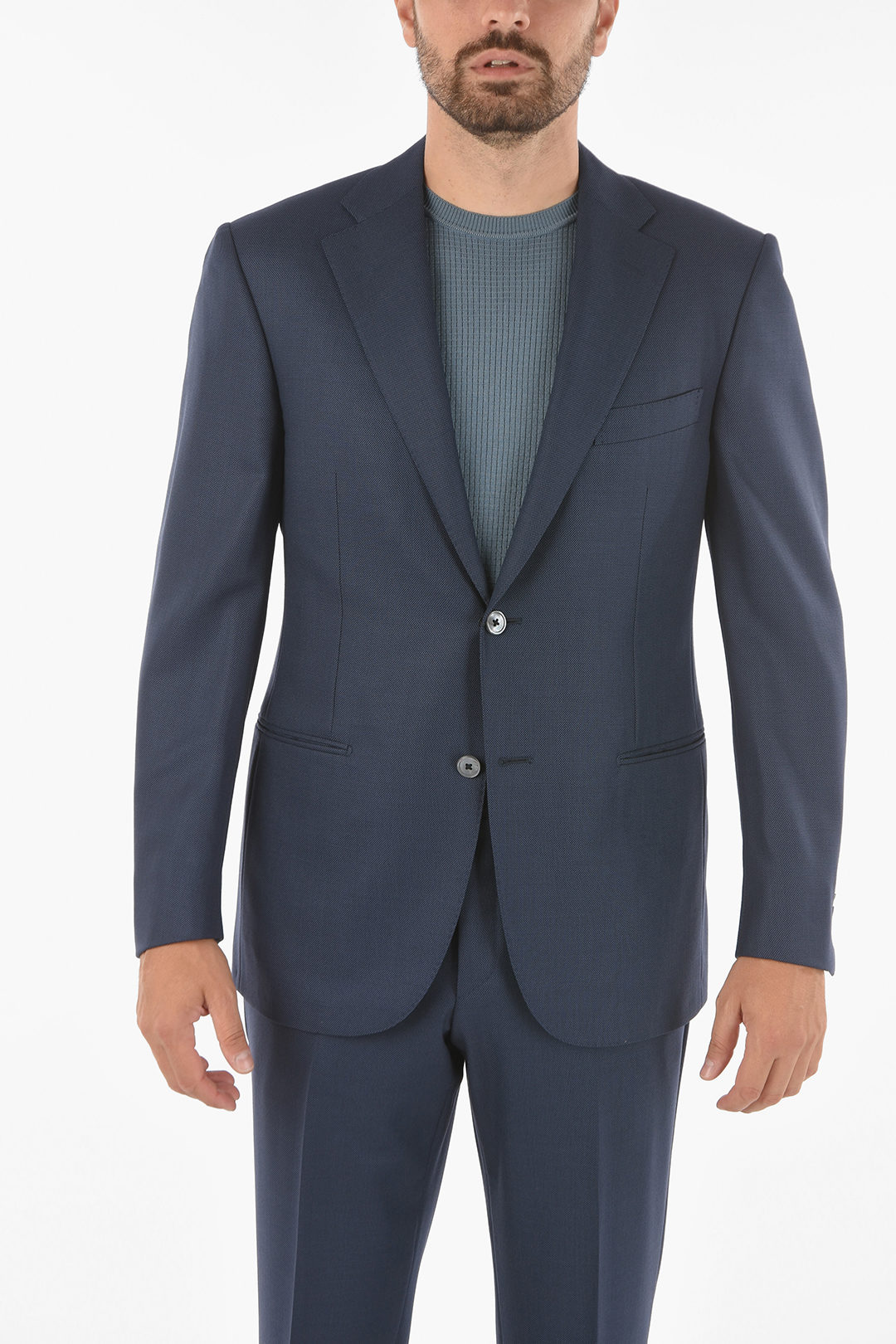 Corneliani hopsack LEADER notch lapel 2-button suit drop 7R men ...