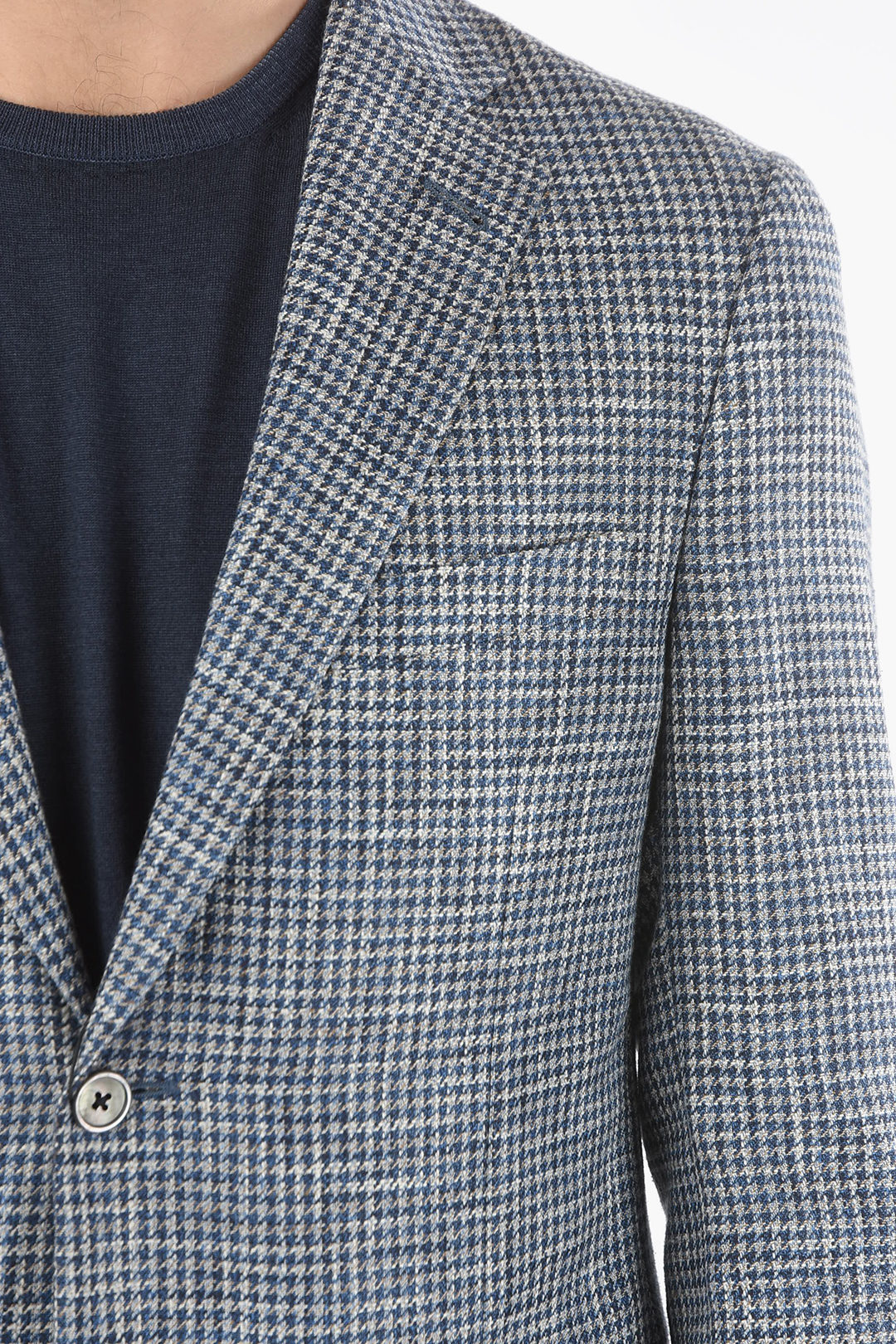Corneliani houndstooth GATE side vents notch lapel 2-button blazer men ...