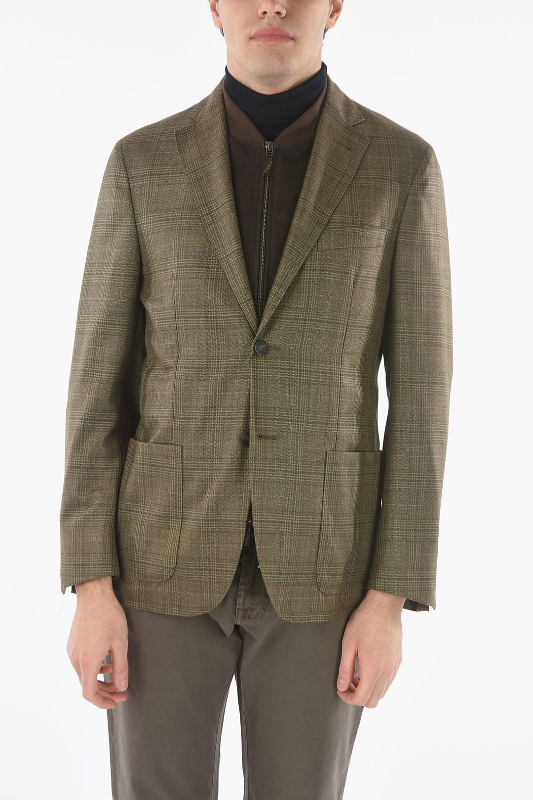 Corneliani ID COLLECTION Half-Lined Blazer with Double Collar men ...