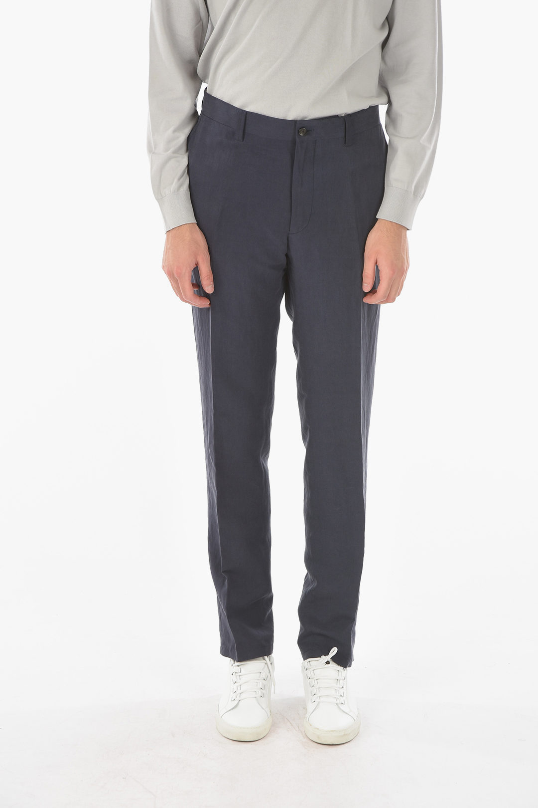 Corneliani ID Flax Silk IDENTITY Pants with Belt Loops men - Glamood Outlet