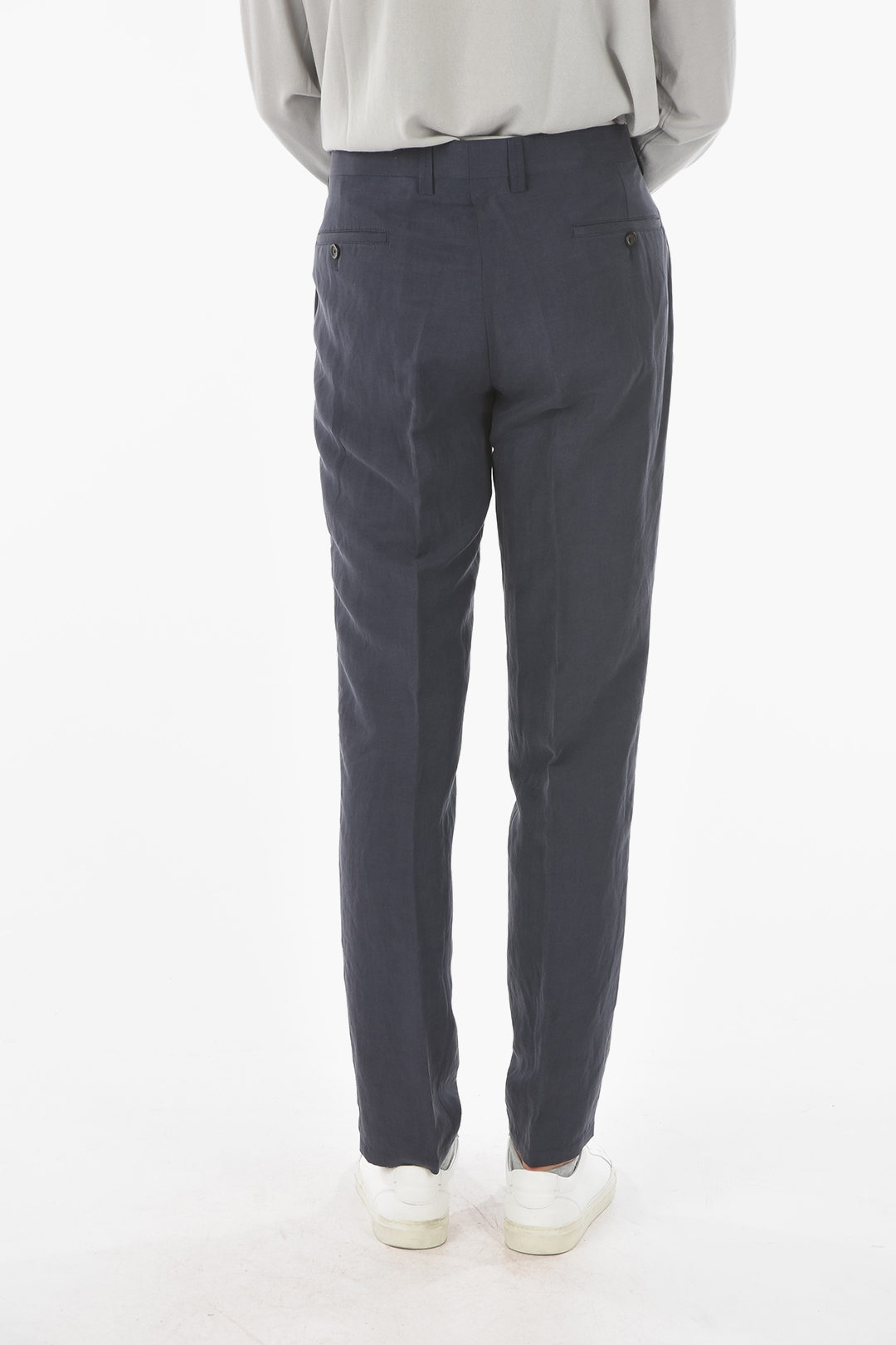 Corneliani ID Flax Silk IDENTITY Pants with Belt Loops men - Glamood Outlet