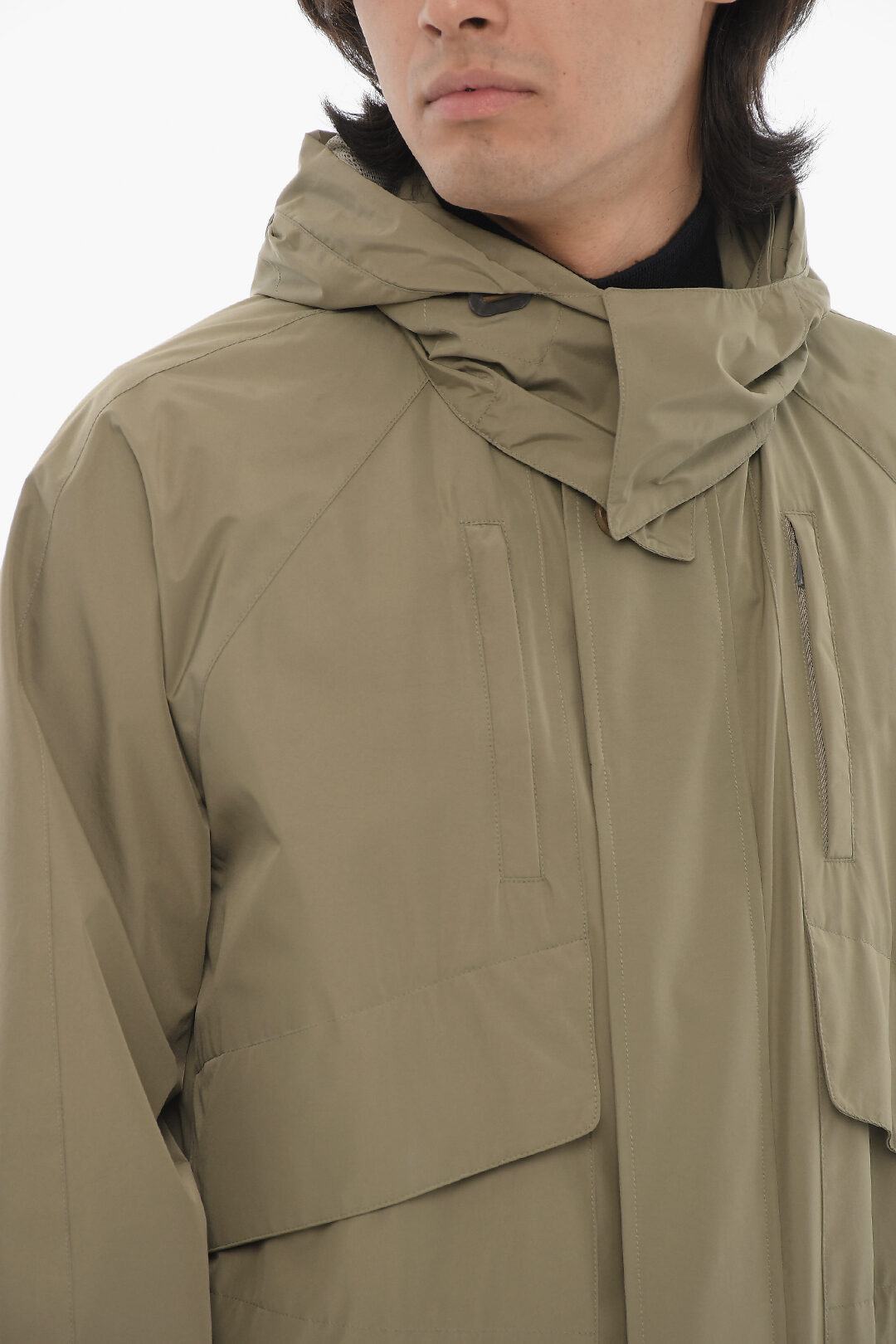 Corneliani ID GIADA DINTEX Windbreaker Jacket with Removable Hood men ...
