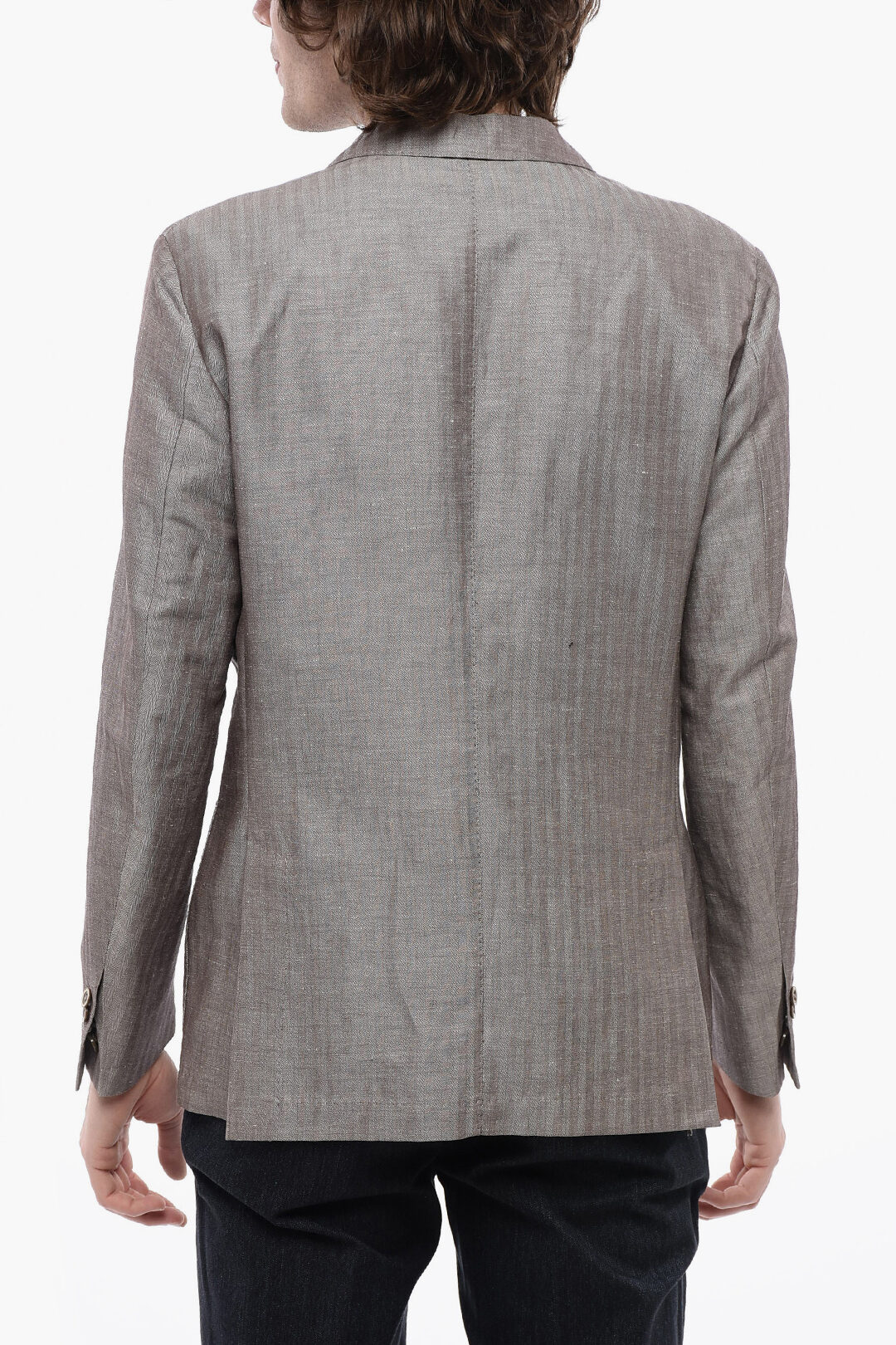 Corneliani ID Herringbone Hemp Blend Blazer men - Glamood Outlet
