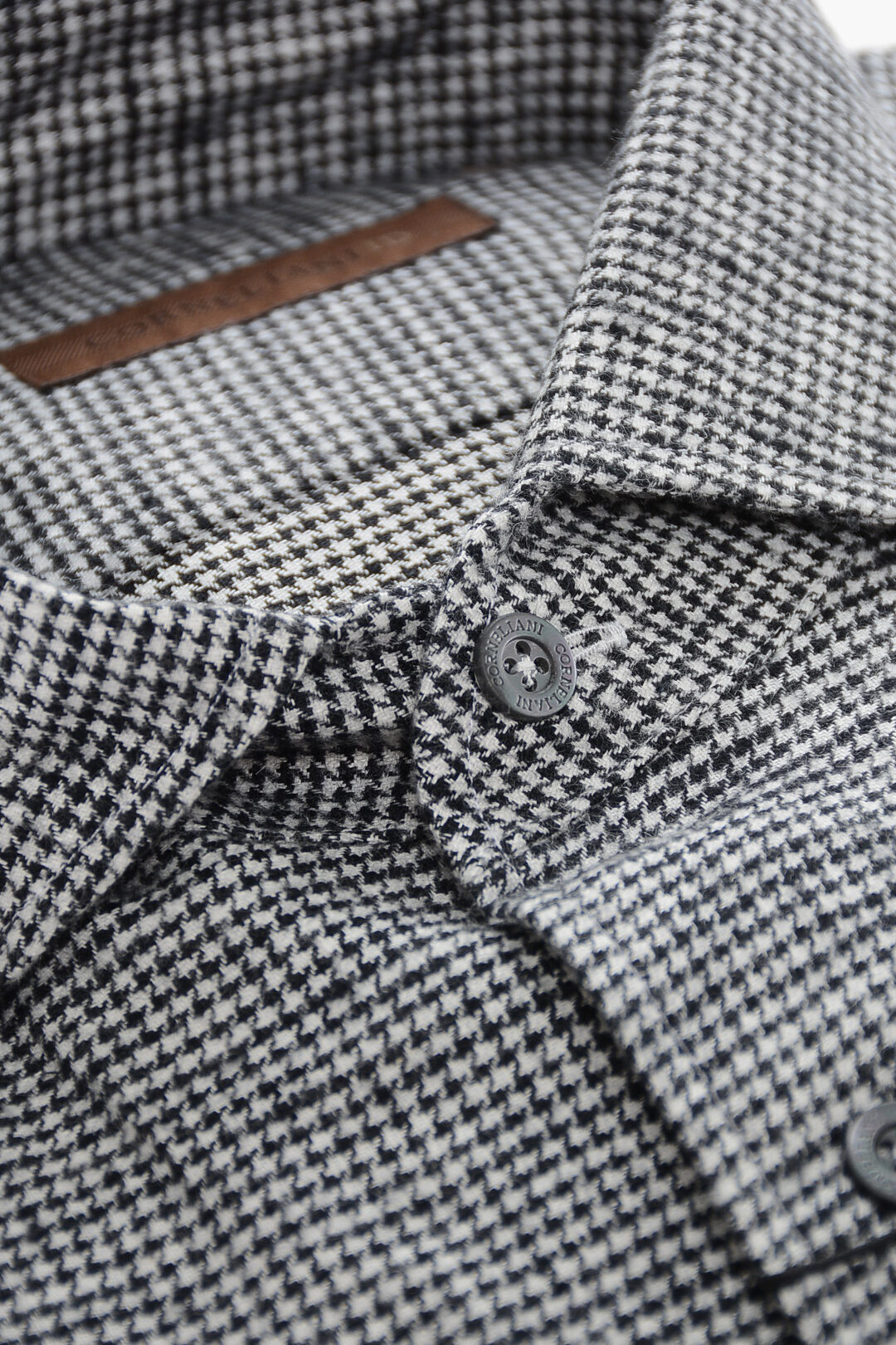 Corneliani ID Houndstooth Linen Flannel Shirt men - Glamood Outlet