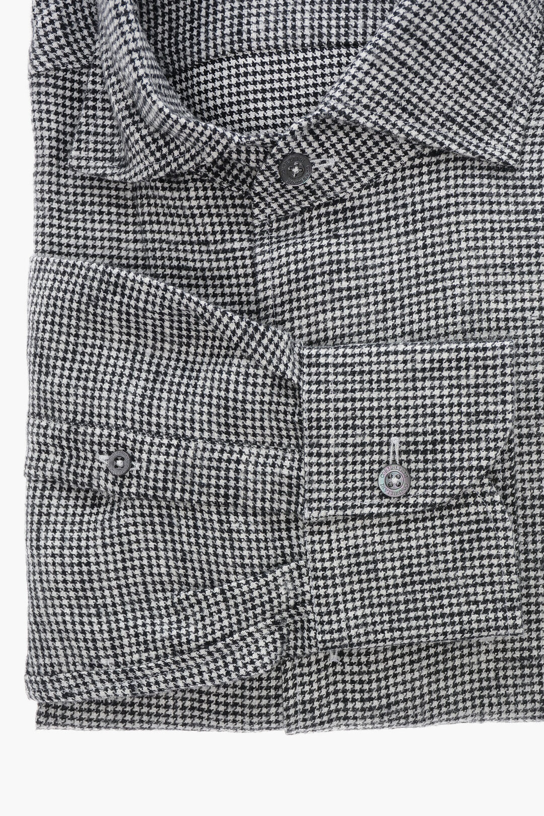 Corneliani ID Houndstooth Linen Flannel Shirt men - Glamood Outlet