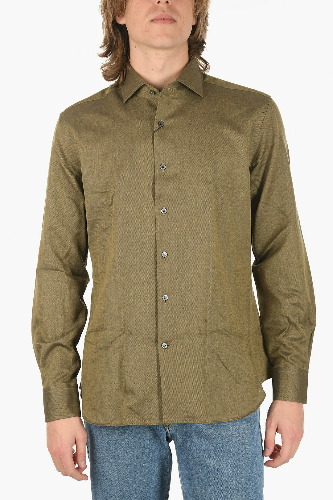 Corneliani ID Houndstooth Linen Flannel Shirt men - Glamood Outlet