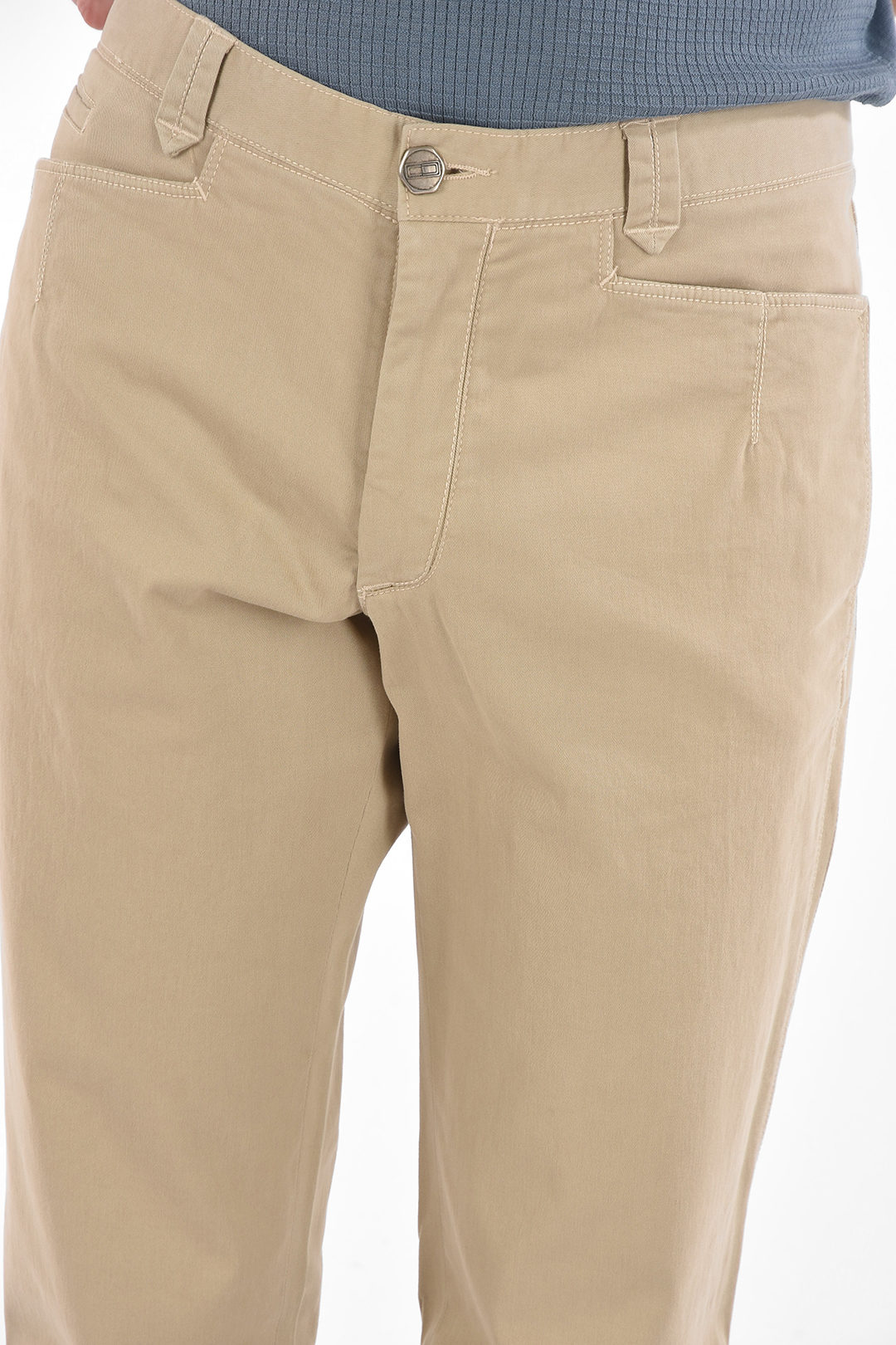 Corneliani ID jetted pocket belt loops cotton stretch IDENTITY trousers ...