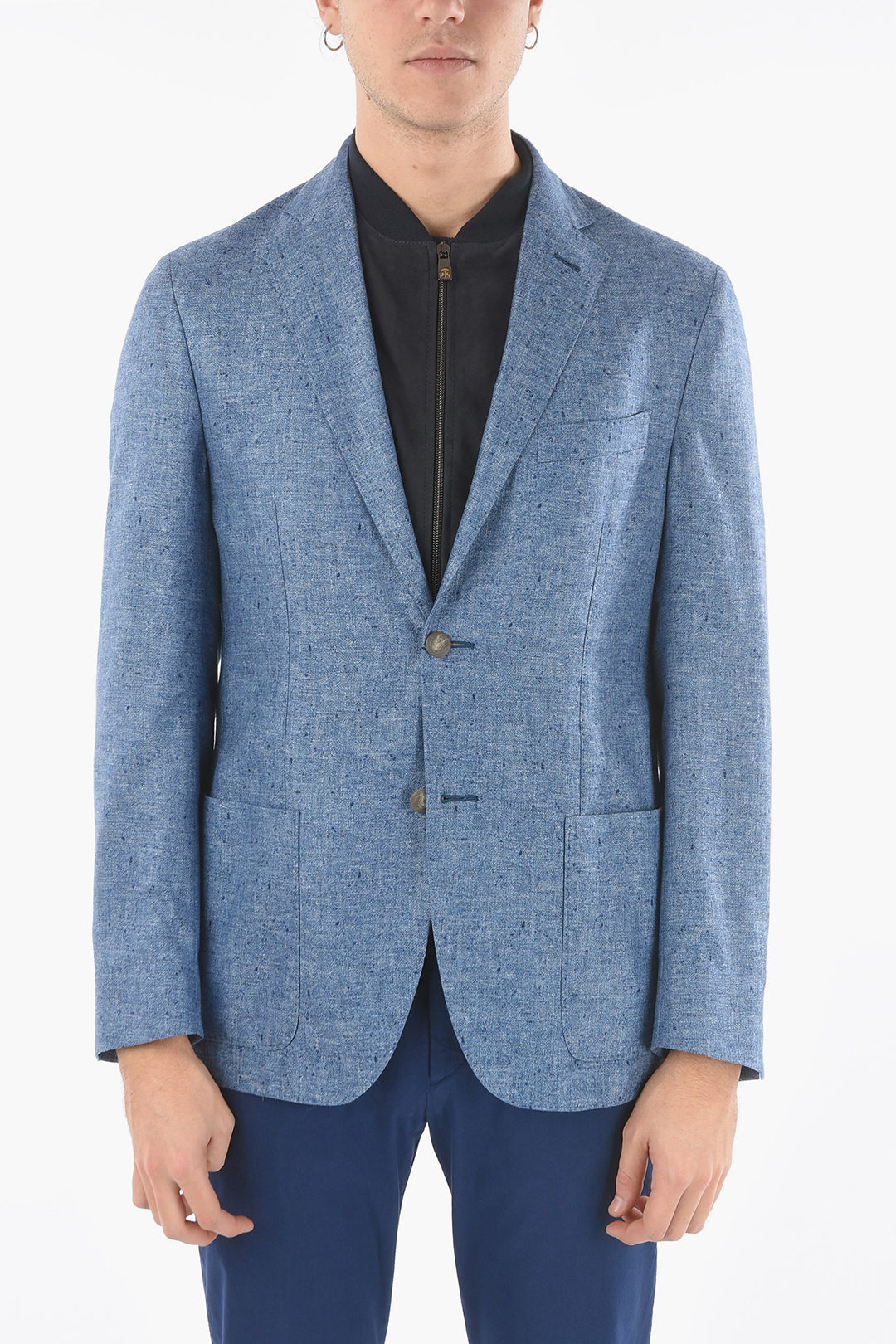 Corneliani ID Silk and cashmere IDENTITY 2-button blazer with removable ...
