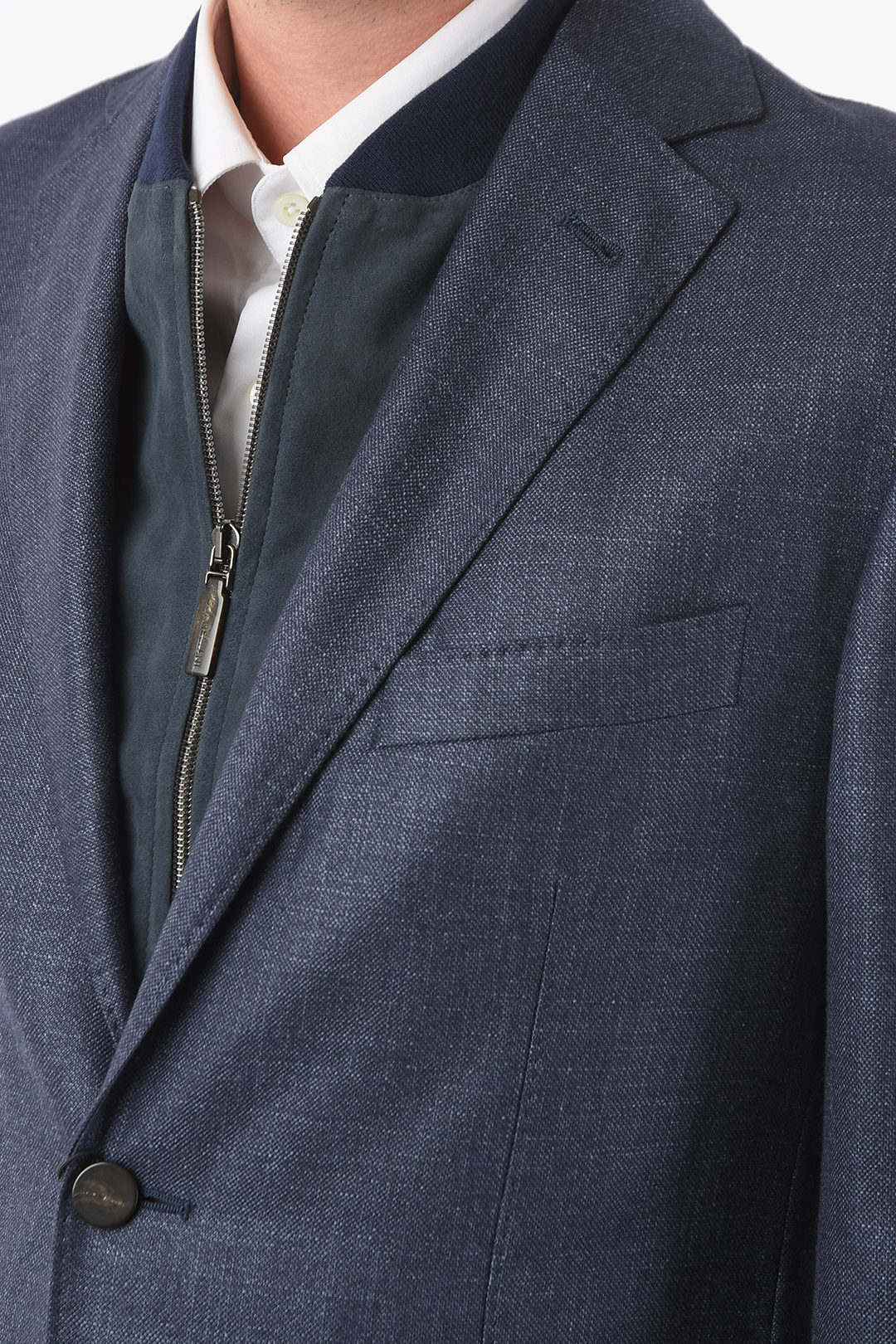 Corneliani ID Solid Color Blazer with Removable Chest Piece men ...