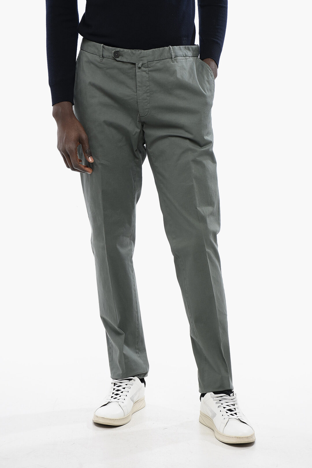 Corneliani ID Stretch Cotton Chinos Pants with Belt Loops men - Glamood ...