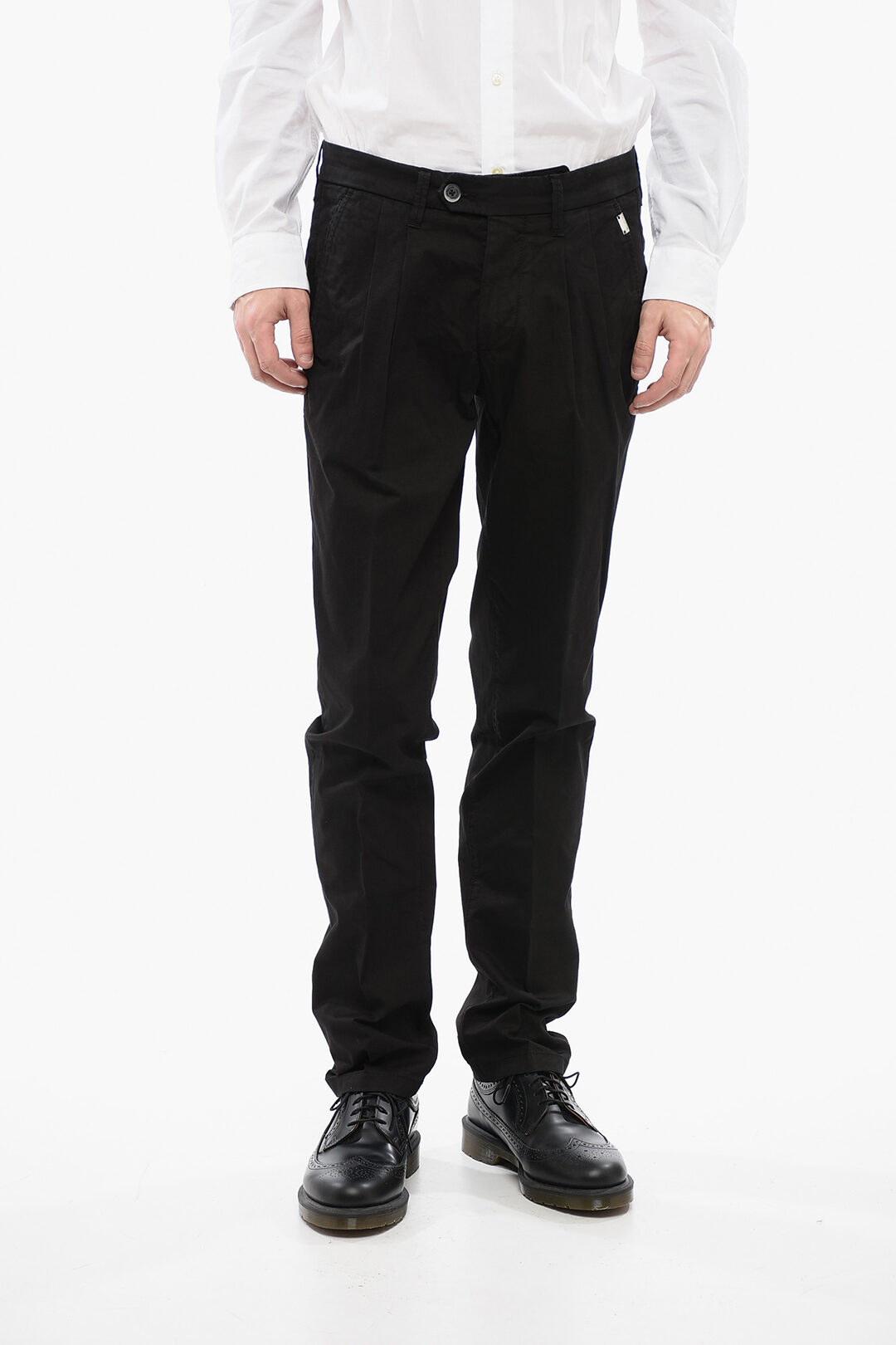 Corneliani ID Stretch Cotton Chinos Pants with Flap Back Pockets men ...