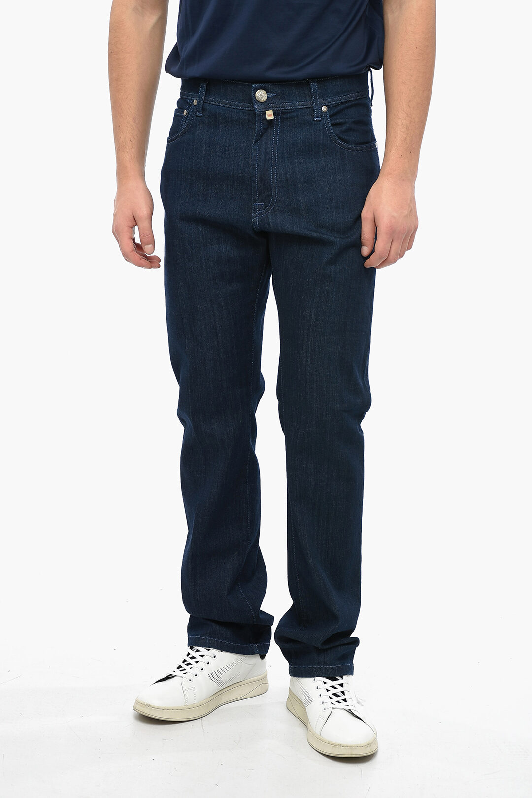 Corneliani ID Stretch Cotton Regular Fit Denims with Dark Wash men ...