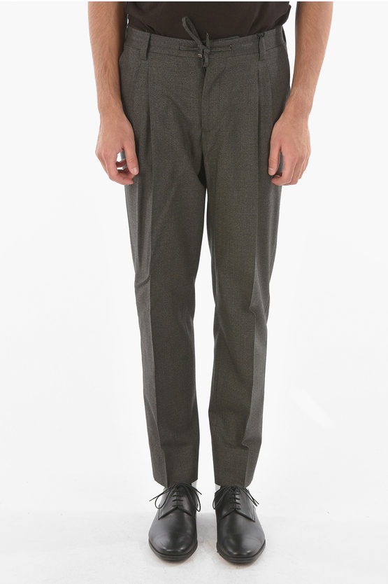 Corneliani ID Wool and Cotton Double Pleated Pants men - Glamood Outlet