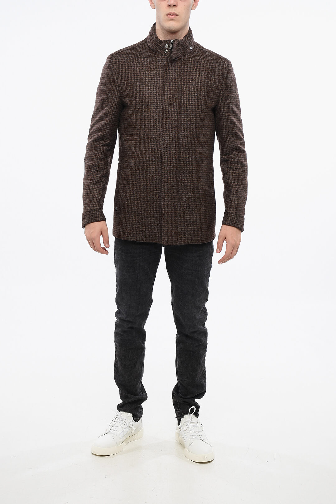 Corneliani ID Wool Coat With Hidded Hood men - Glamood Outlet
