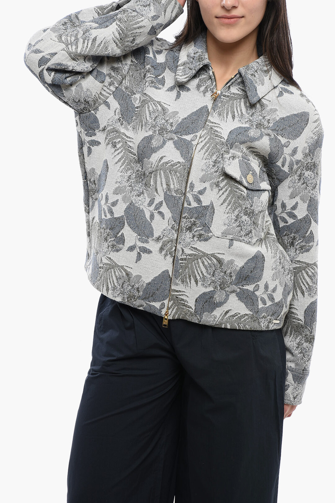 Woolrich Jacquard Floral Pattern TIMBER Overshirt women - Glamood Outlet