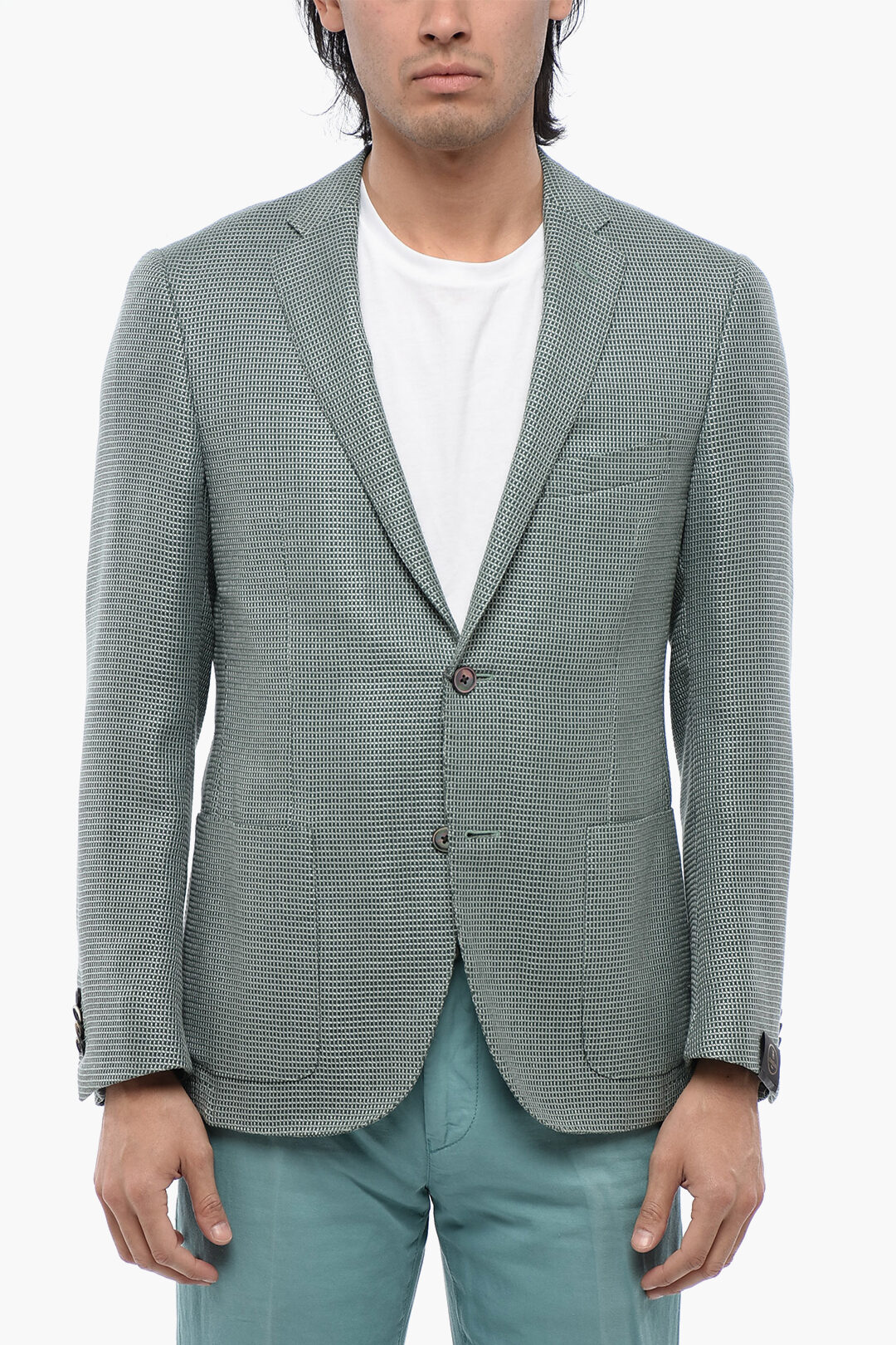 Corneliani Jacquard Wool Blend CERIM ACADEMY Unlined Blazer men ...