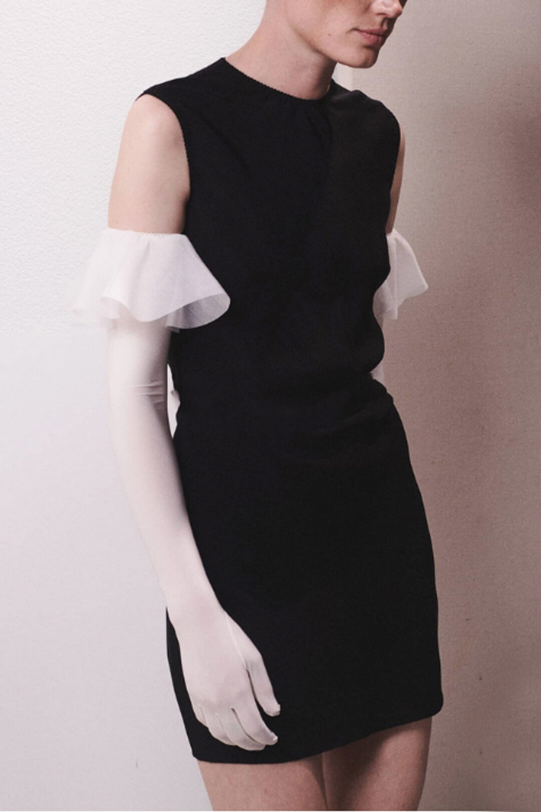 Anna October Jersey Long Gloves with Ruffle Detail damen - Glamood Outlet