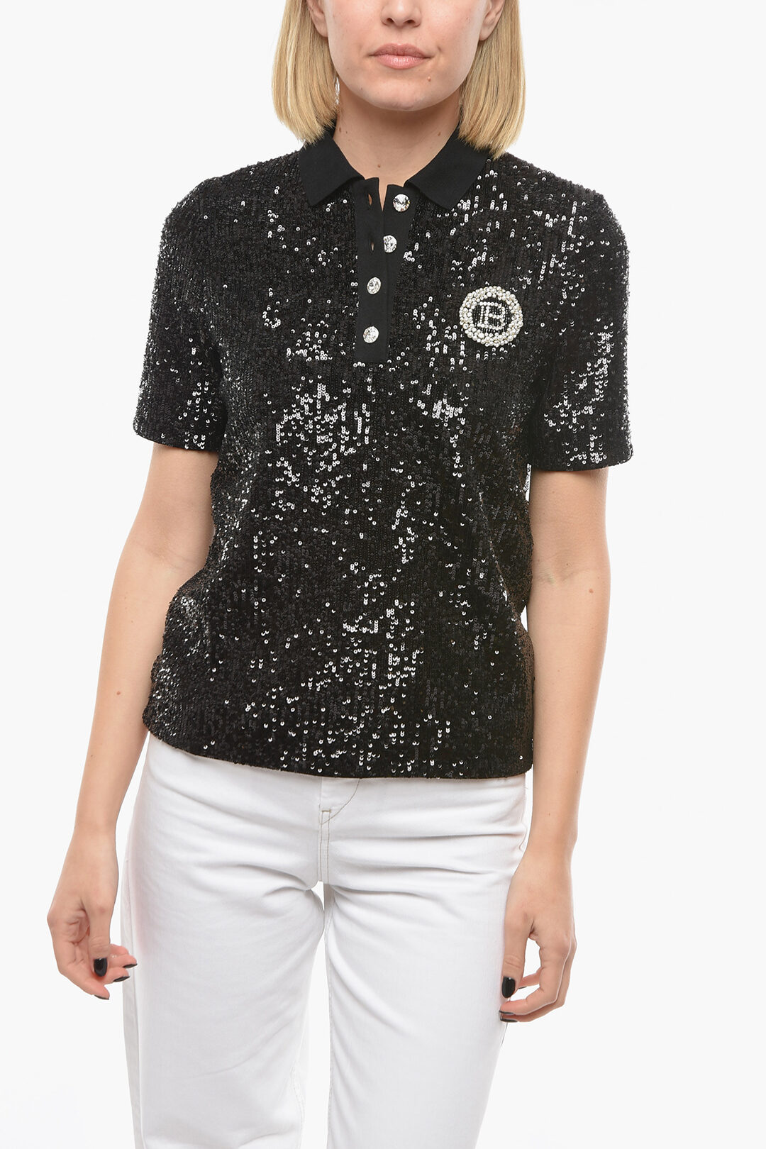 Balmain Jewel Polo and Buttons Sequined Polo women - Glamood Outlet