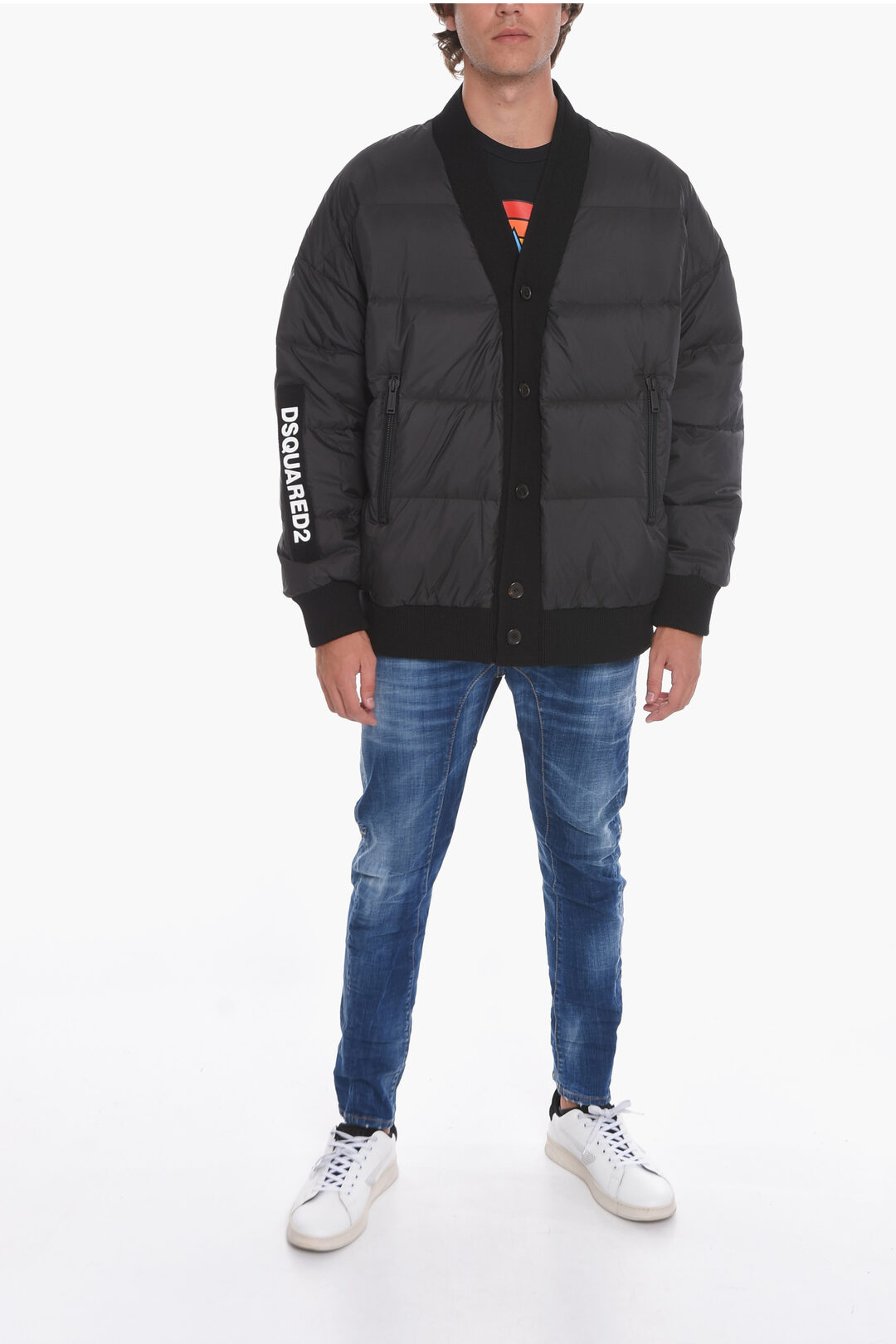 Dsquared2 Kaban Puffer Cardigan with Embossed Logo men - Glamood Outlet