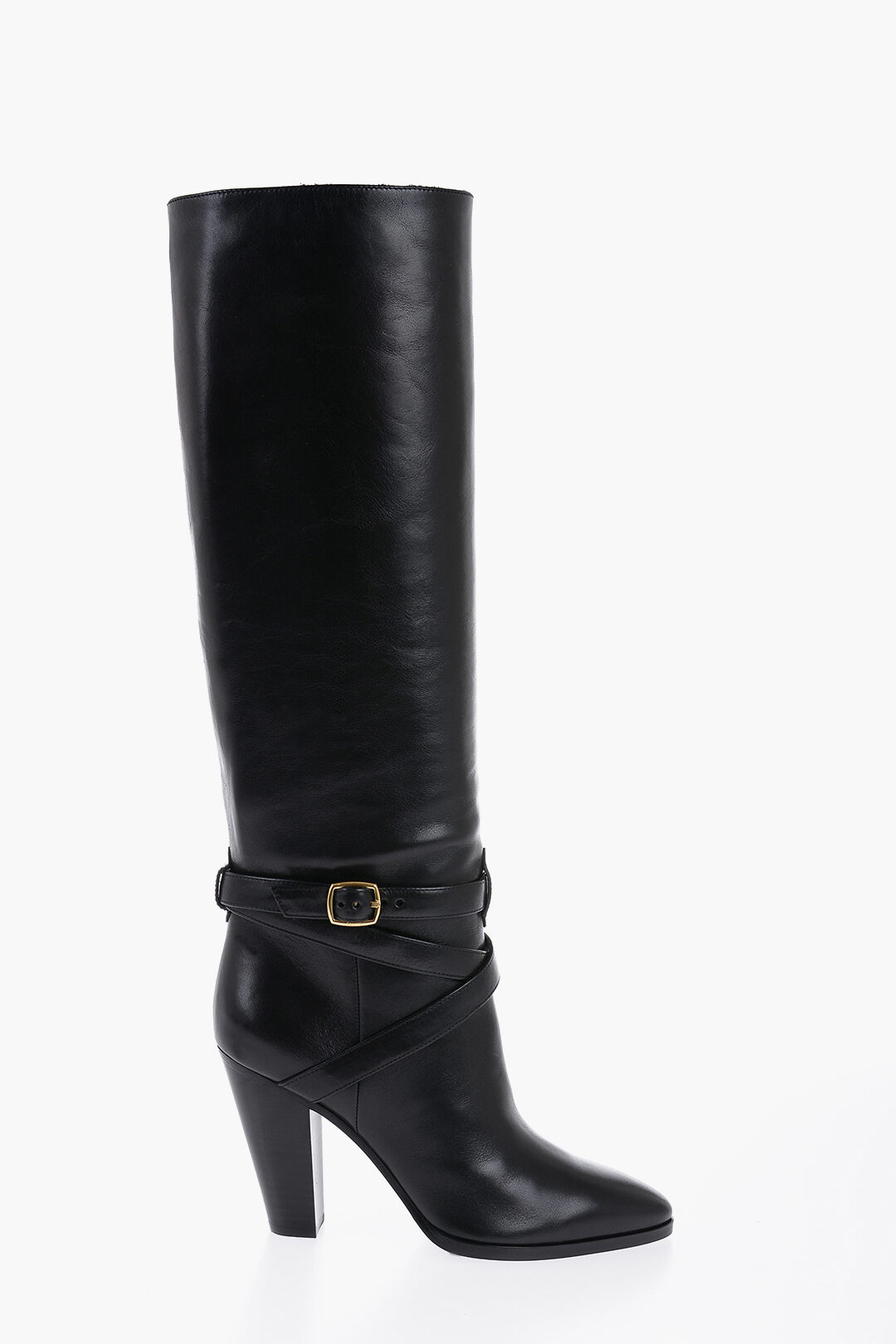 Celine Knee-Length WILTERS Leather Boots with Ankle Strap 10cm women ...