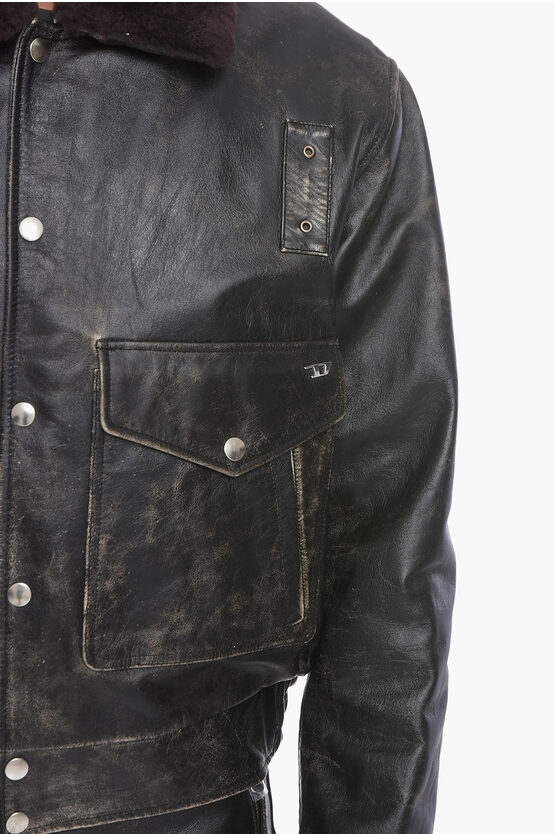 Diesel L-MUDDY Lambskin Jacket with Vintage Effect men - Glamood Outlet
