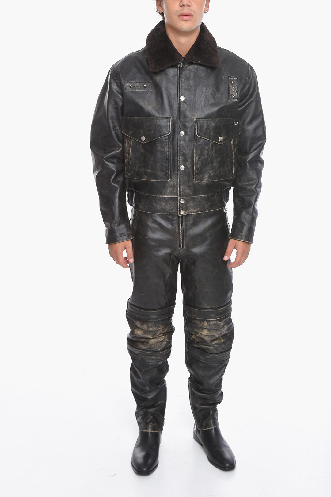 Diesel L-MUDDY Lambskin Jacket with Vintage Effect men - Glamood Outlet