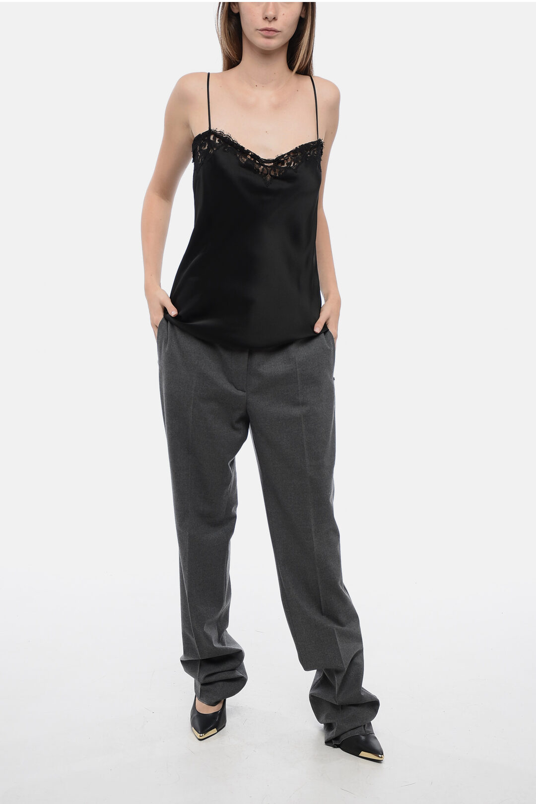 Stella McCartney Lace Detailing Satin Top women - Glamood Outlet