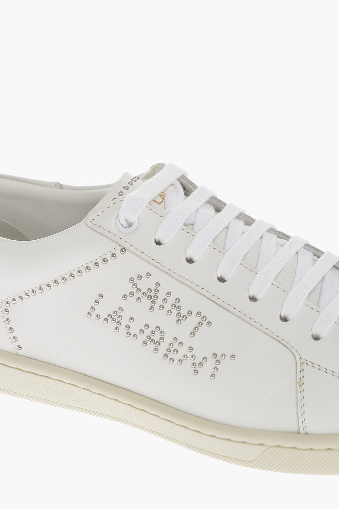 Saint Laurent Lace-up Leather Sneakers with Studded Logo women ...