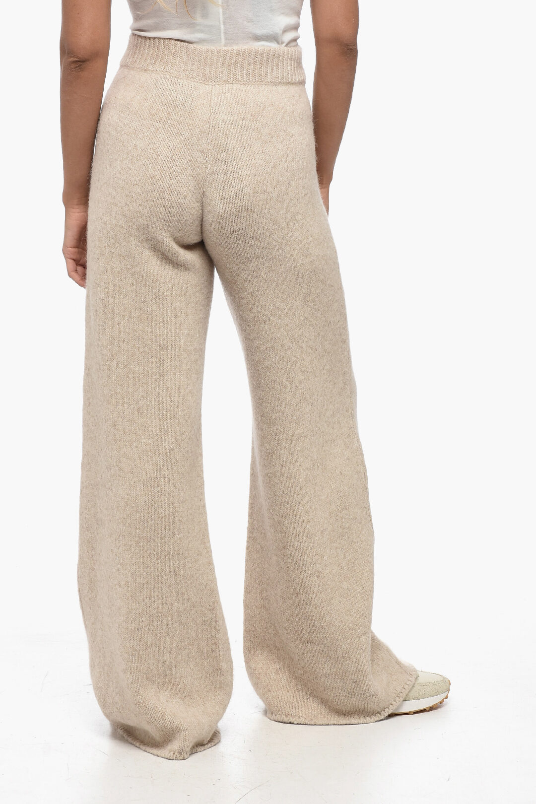 Dolce & Gabbana Lama Blend Wide Leg Pants with Flush Pockets women ...