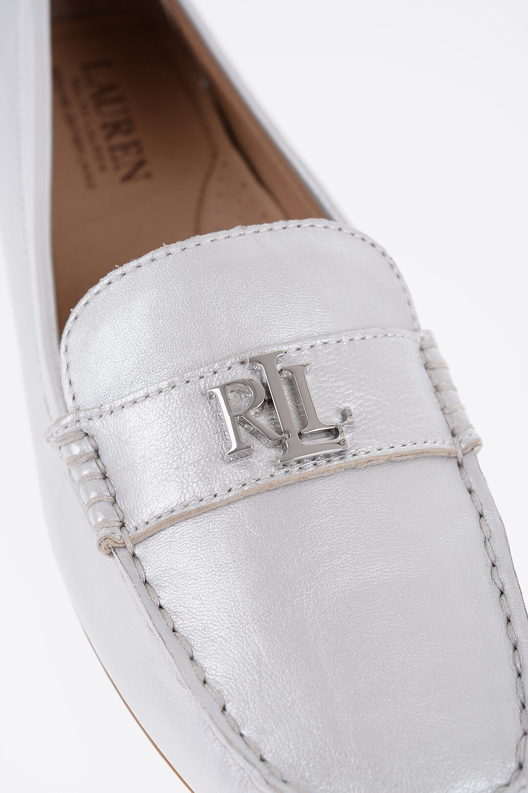 Polo Ralph Lauren LAUREN Metallic Leather BARNSBURY Loafers with ...
