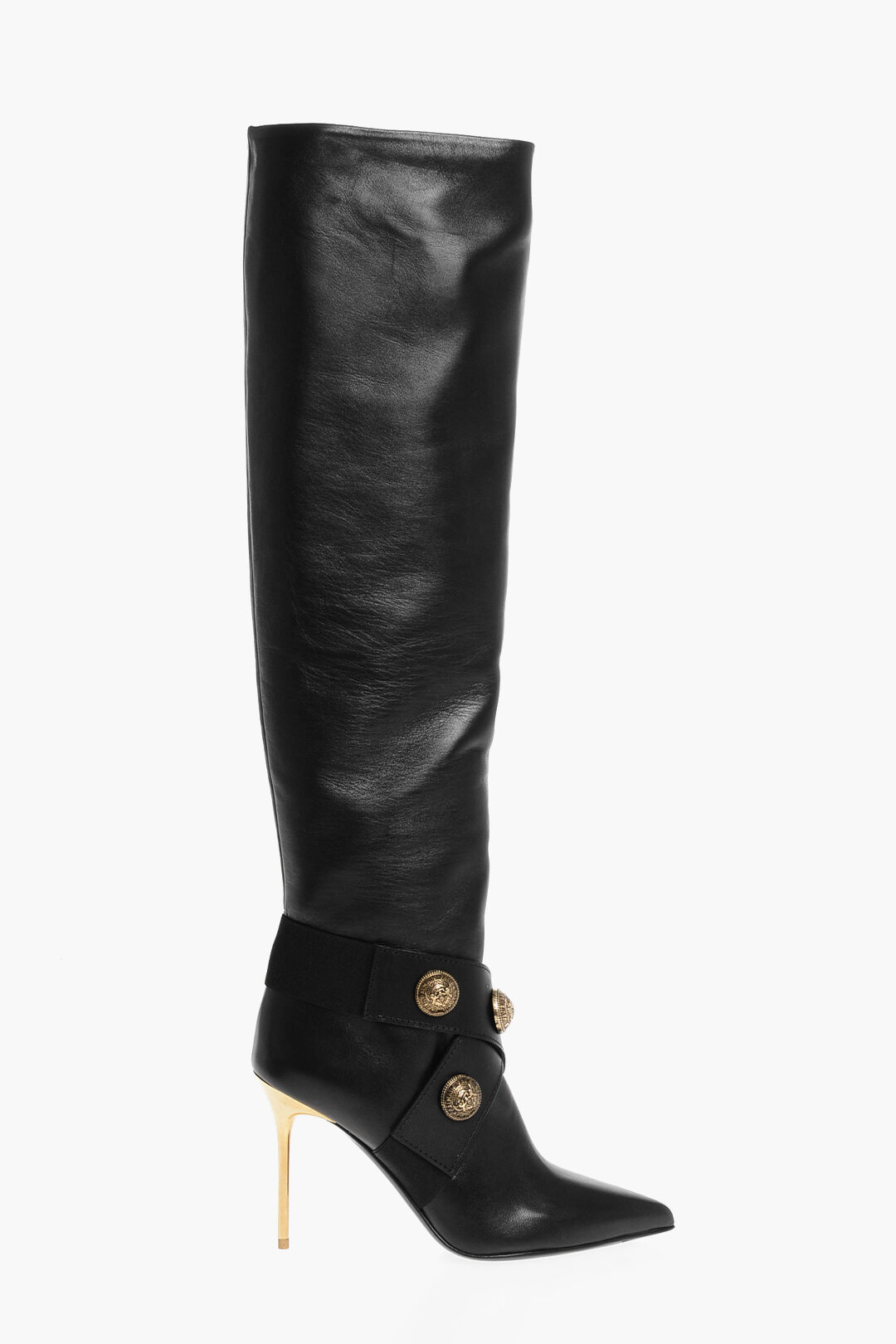Balmain Leather ALMA Boots with Jewel Buttons women - Glamood Outlet