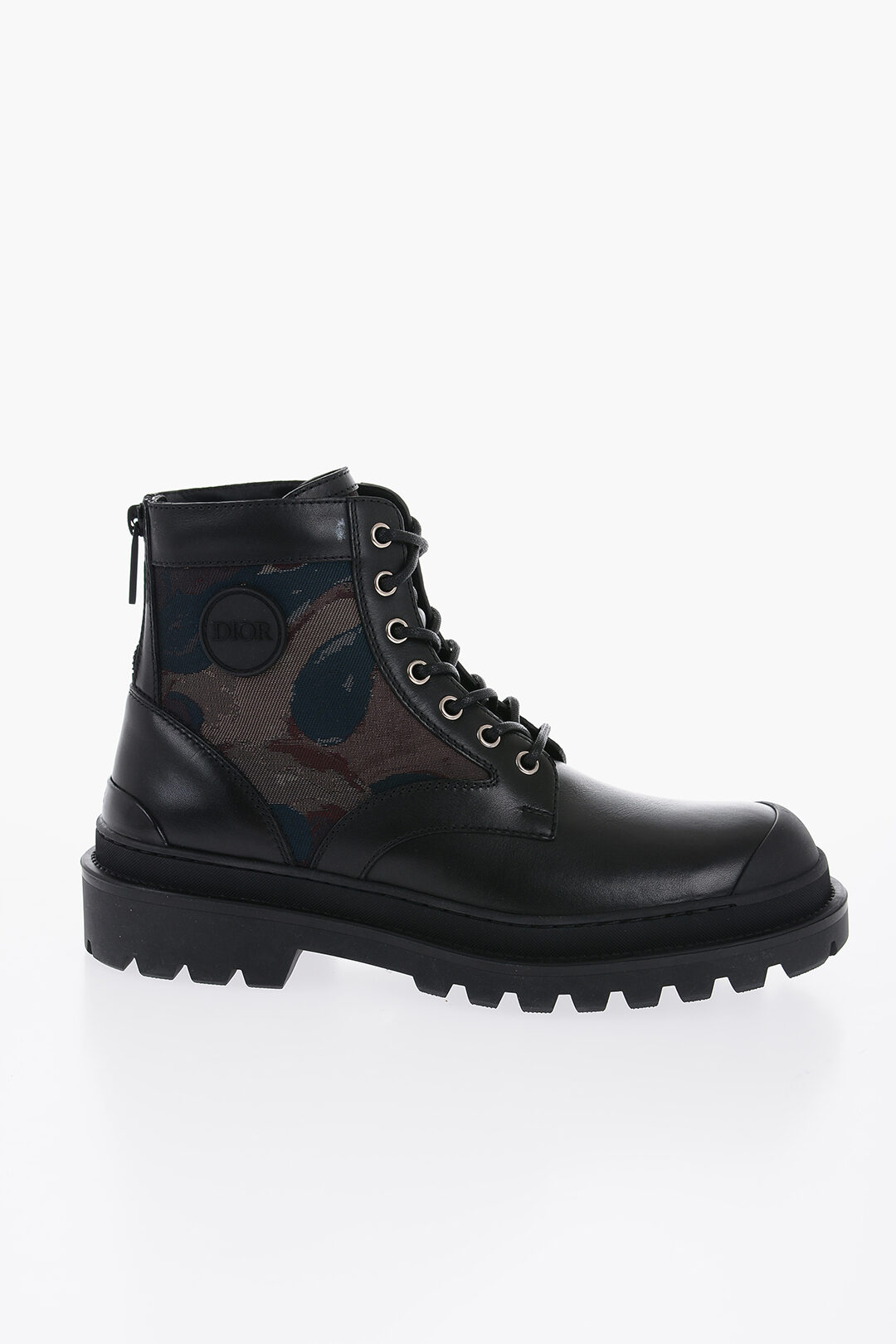 Dior Leather And Fabric Camo Combat Boots men - Glamood Outlet