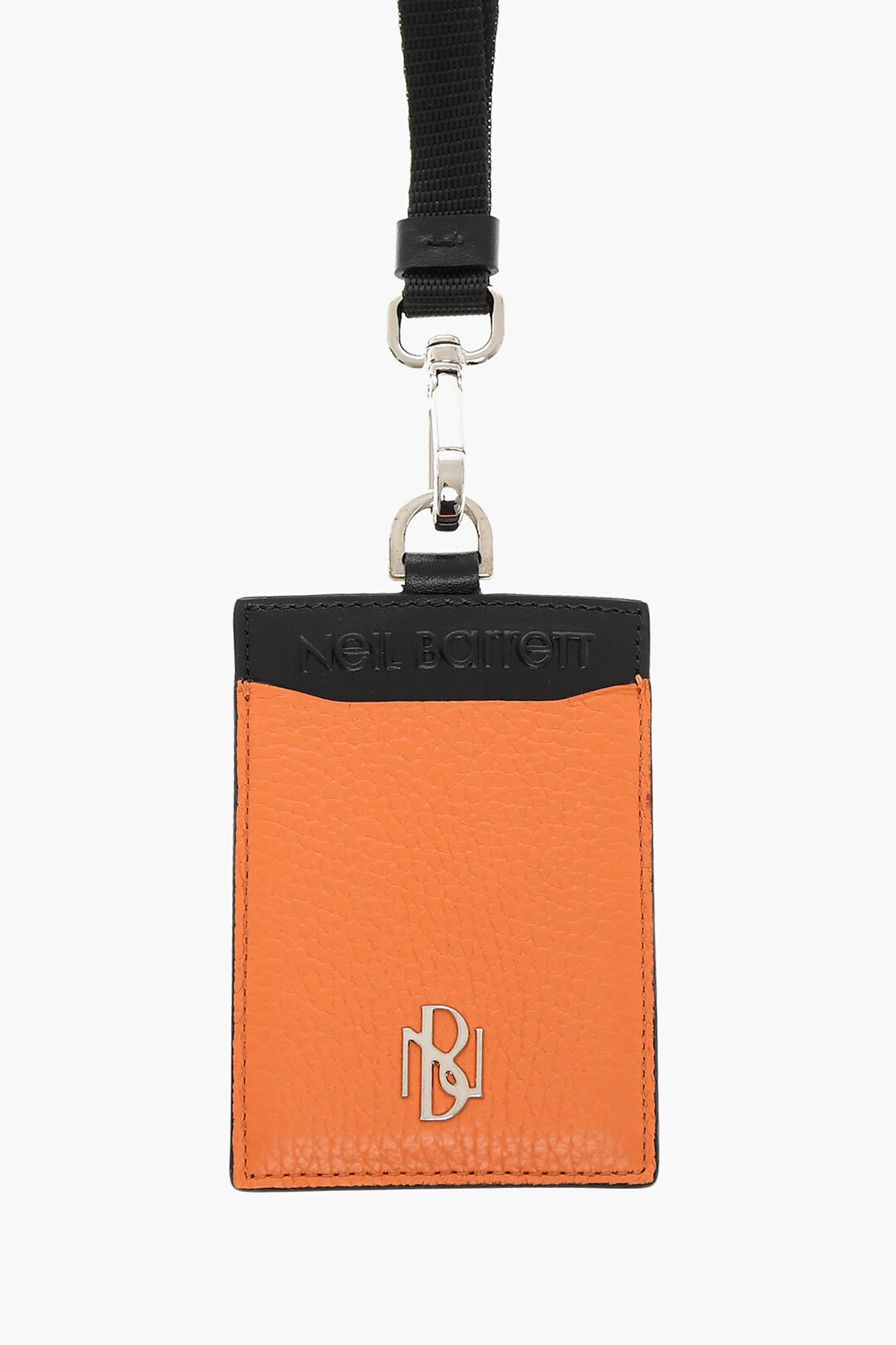 Neil Barrett Leather Badge Holder with Metal Monogram men - Glamood Outlet