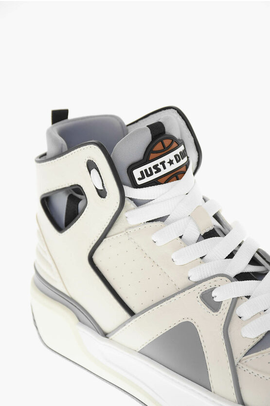 Just Don Leather BASKETBALL High-Top Sneakers men - Glamood Outlet