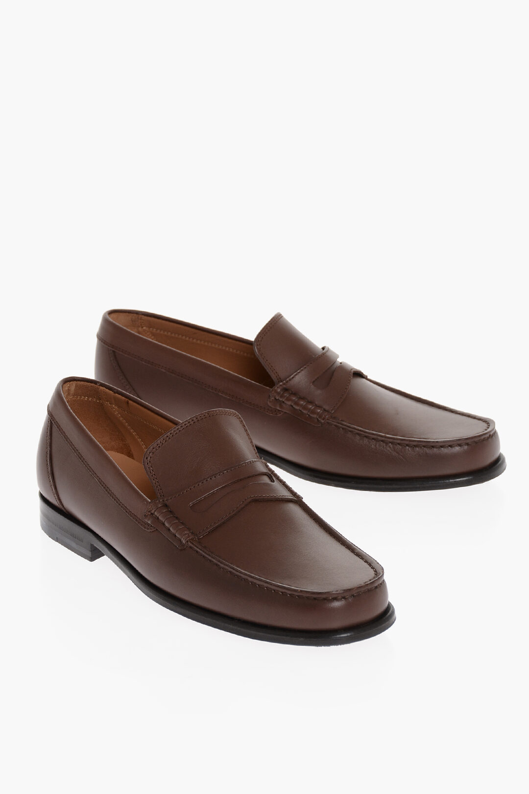 Testoni Leather BRACCIANO Penny Loafers men - Glamood Outlet