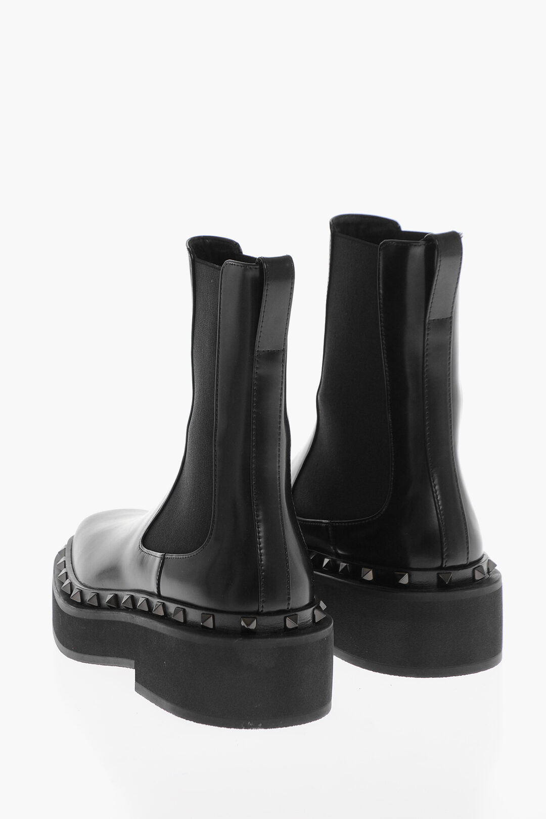 Valentino Leather Chelsea Booties with Studded Detail women - Glamood ...