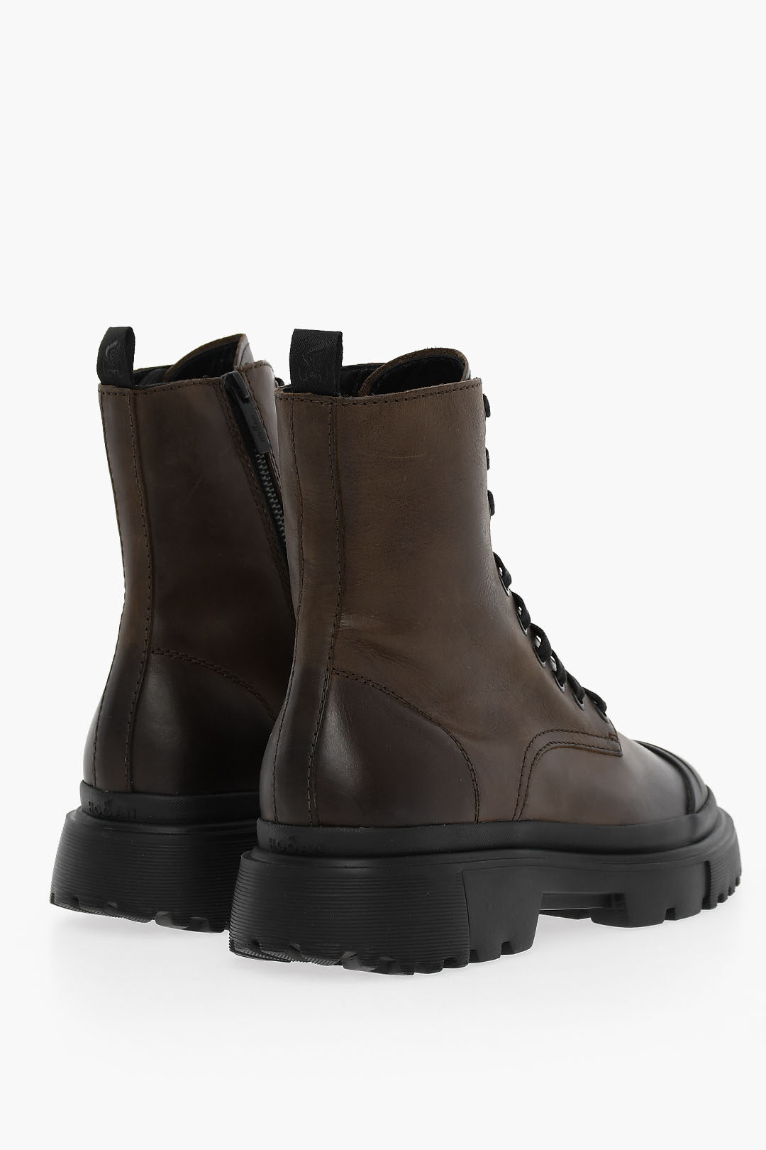Hogan Leather Combat Boots With rubber Sole women - Glamood Outlet